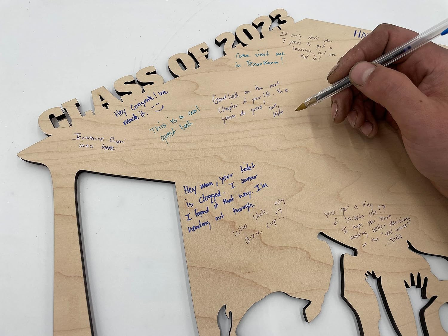 Amazon.com: Blank Class of 2024 Grad Cap Cutout Graduation Guest Book ...