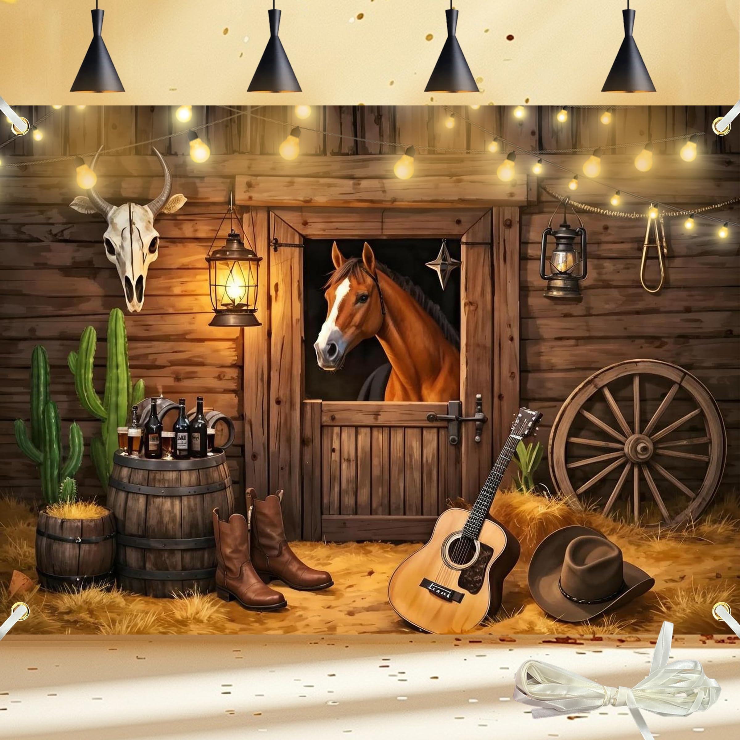 Amazon.com : Western Photo Backdrop for Photoshoot 7x5Ft Cowboy ...