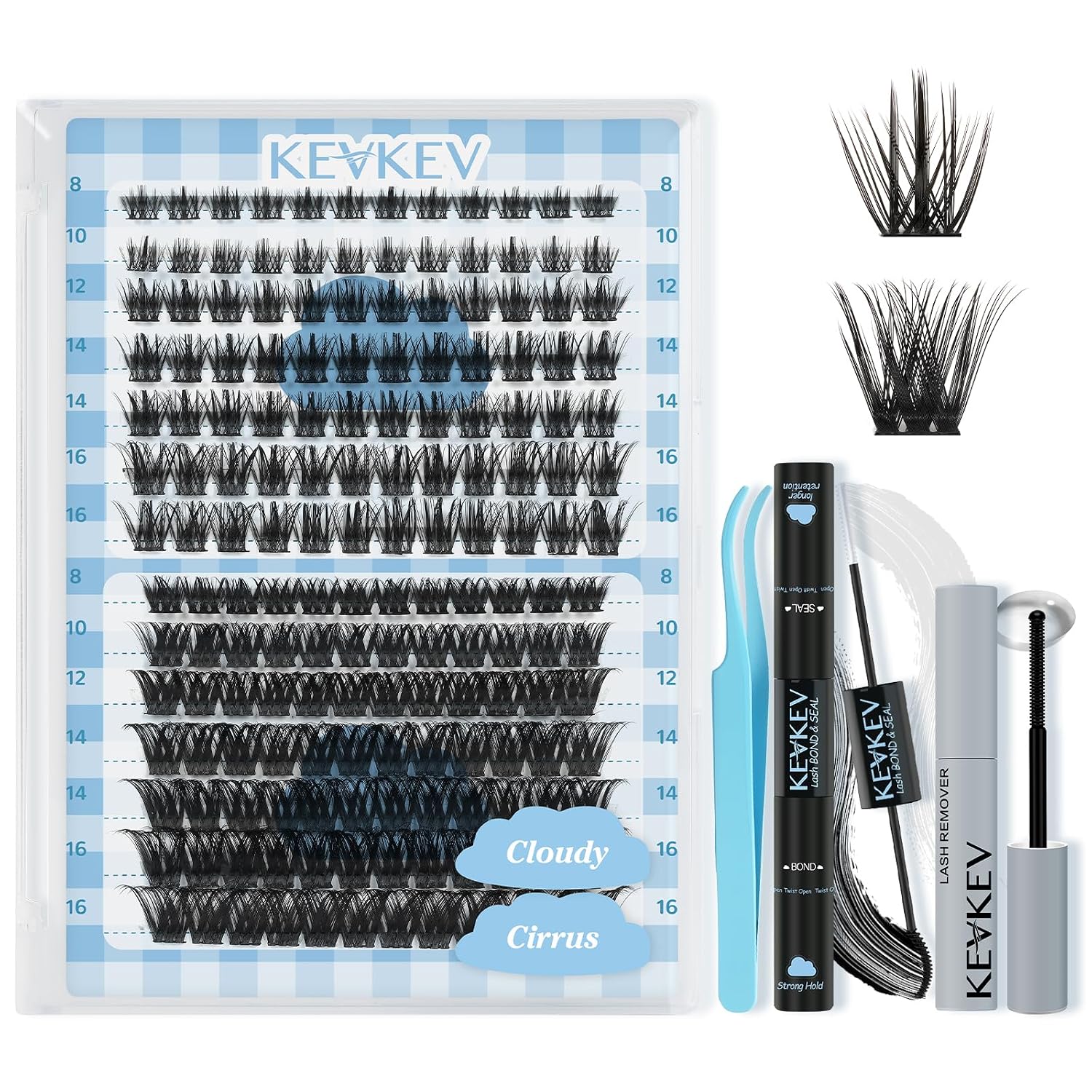 Amazon.com: KevKev Lash Extension Kit 168Pcs Lash Clusters Eyelash ...
