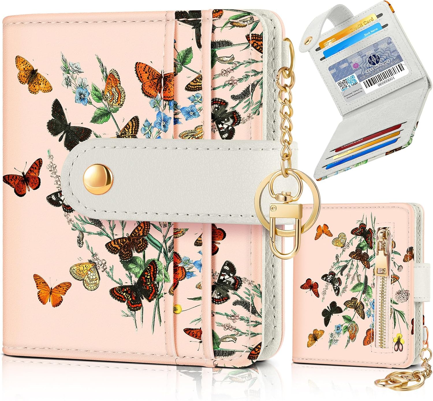 Amazon.com: Bistup Wallet Women Slim Cute Leather Thin Bifold Small ...