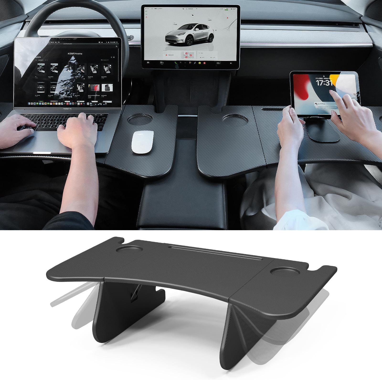 Amazon.com: Ronsoile Car Laptop Desk, 2025 Upgraded Foldable Car Tray ...