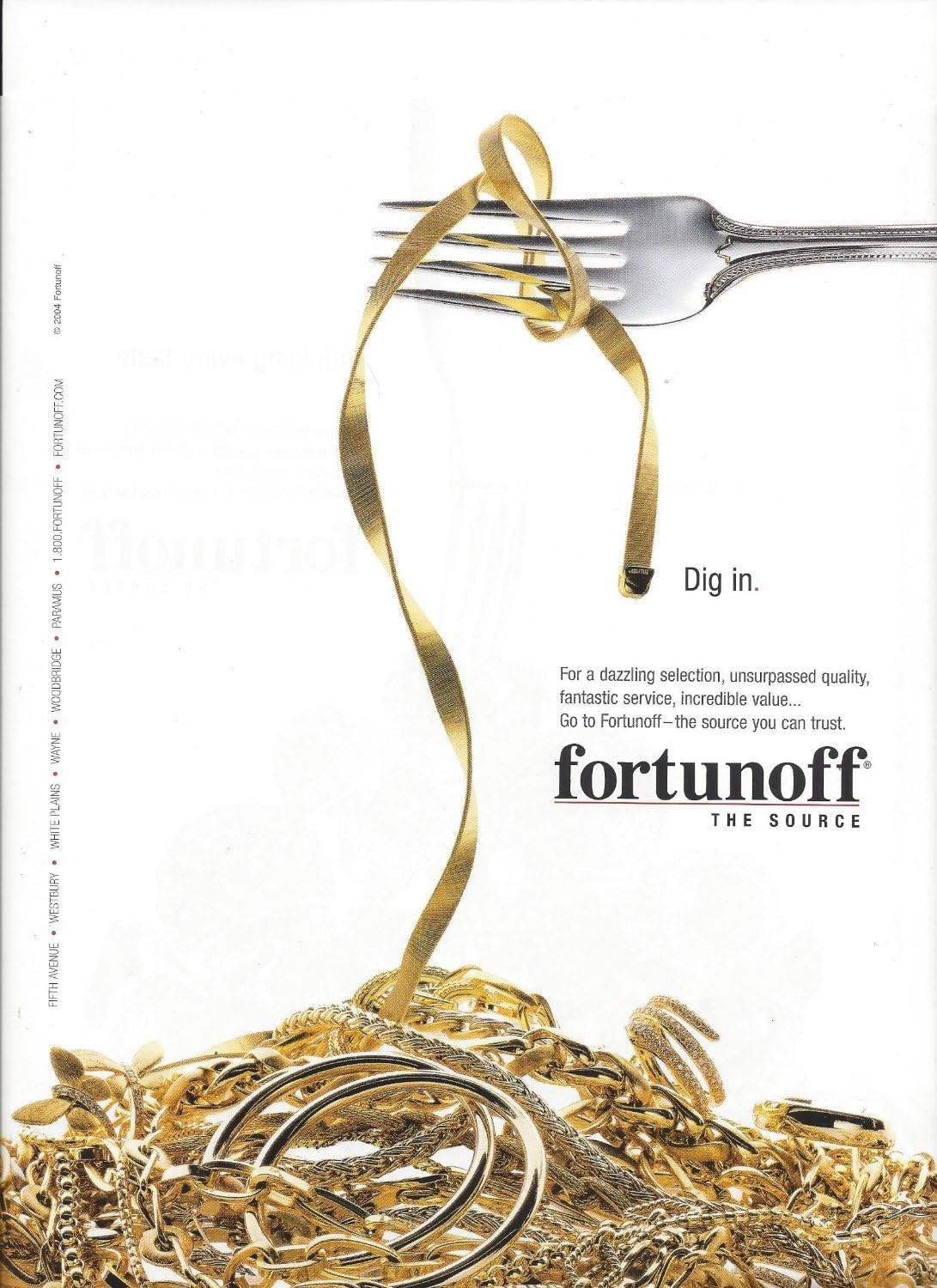 Amazon.com: MAGAZINE ADVERTISEMENT For Fortunoff Gold Jewelry 2004 Dig ...