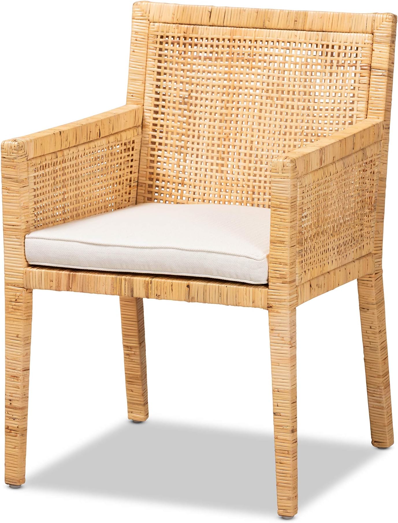 Amazon.com - Baxton Studio Rio Natural Rattan Dining Chair, One Size ...