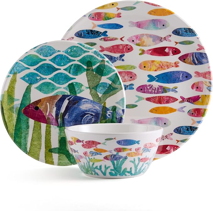 Amazon.com | Fitz & Floyd Fitz and Floyd One Fish Two Fish Melamine ...