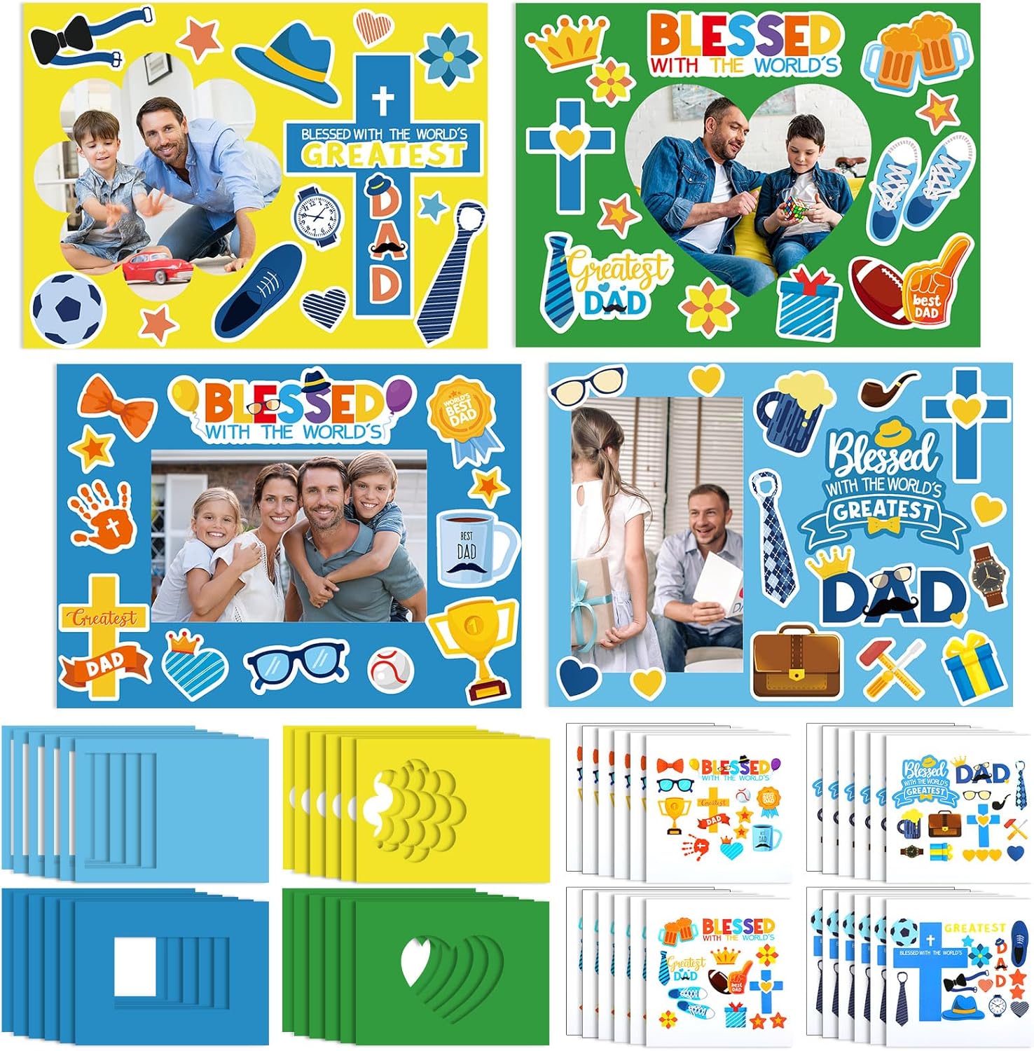 Amazon.com: Shellwei 24 Pack Father's Day Craft Kits Father's Day ...