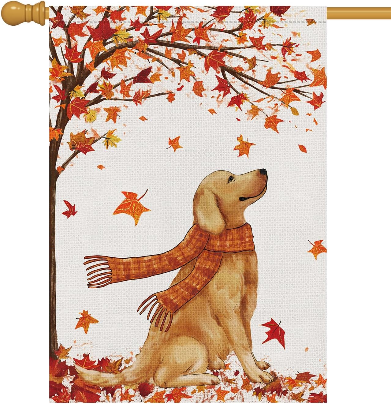 Amazon.com : Louise Maelys Welcome Fall Maple Garden Flag with Golden ...