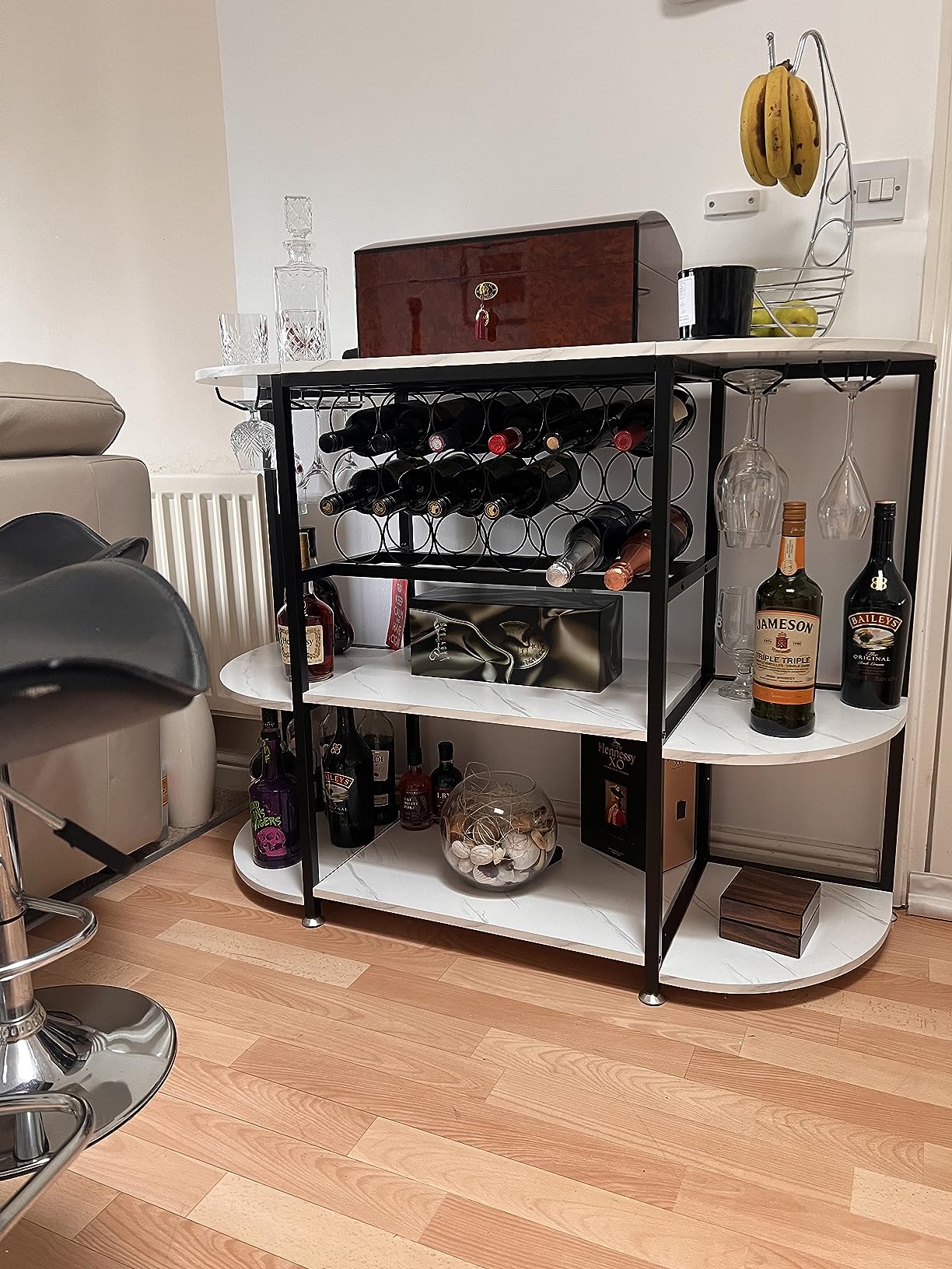 Tribesigns Freestanding Wine Rack, Modern Wine Rack Table Bar Cabinet ...