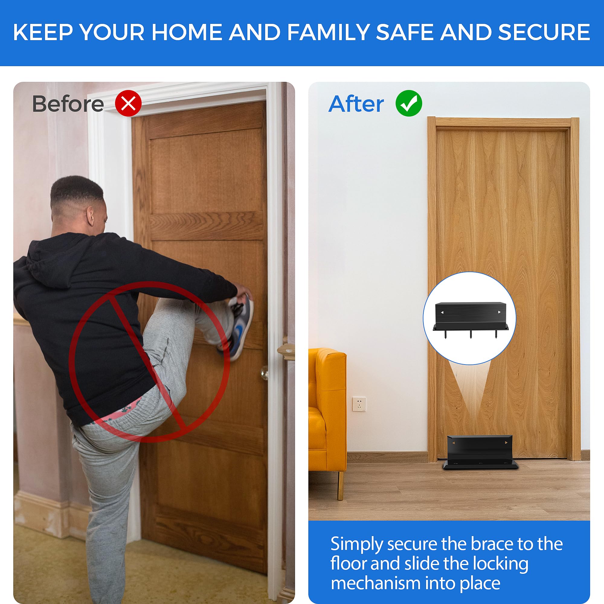 Home Security Door Brace OnGUARD Security Door Cumple Brace
