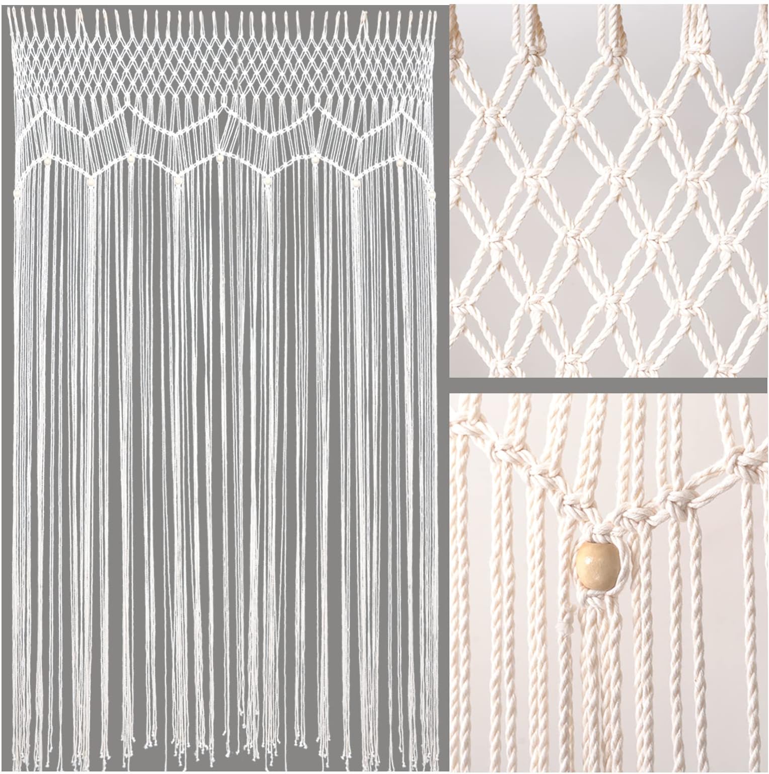 Amazon.com: Macrame Wall Hanging Nature Cotton Doorway Curtains Macrame ...