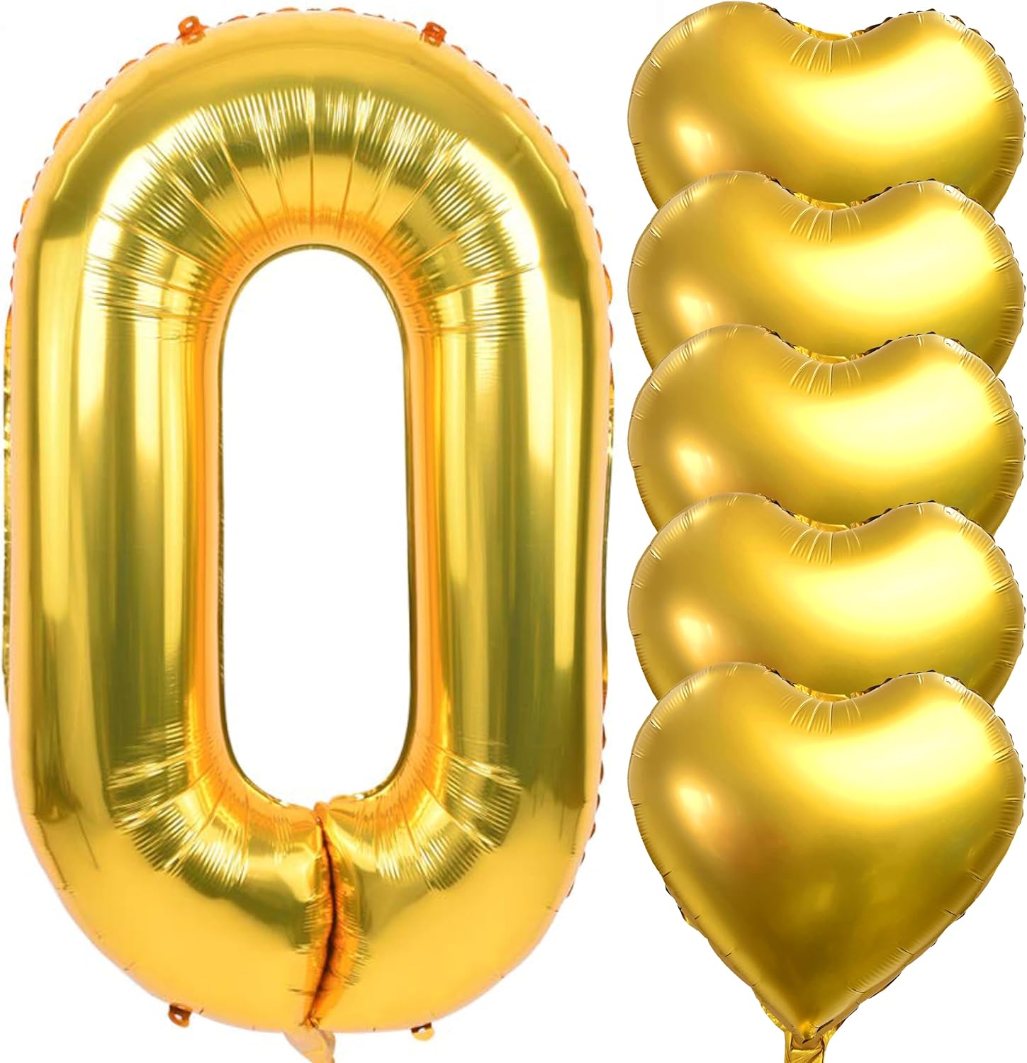 Amazon.com: CYTTOKL Number 0 Balloons 40 inch Gold Extra Large Big Foil ...