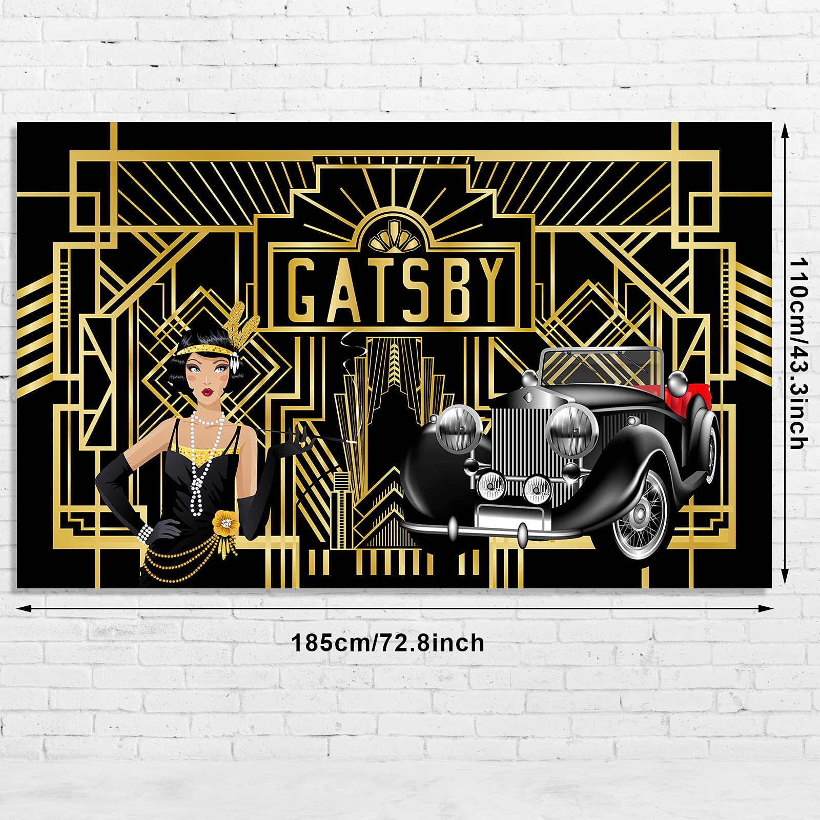 1920s Backdrop Black and Gold Photography Backdrop Roaring 20s Birthday ...