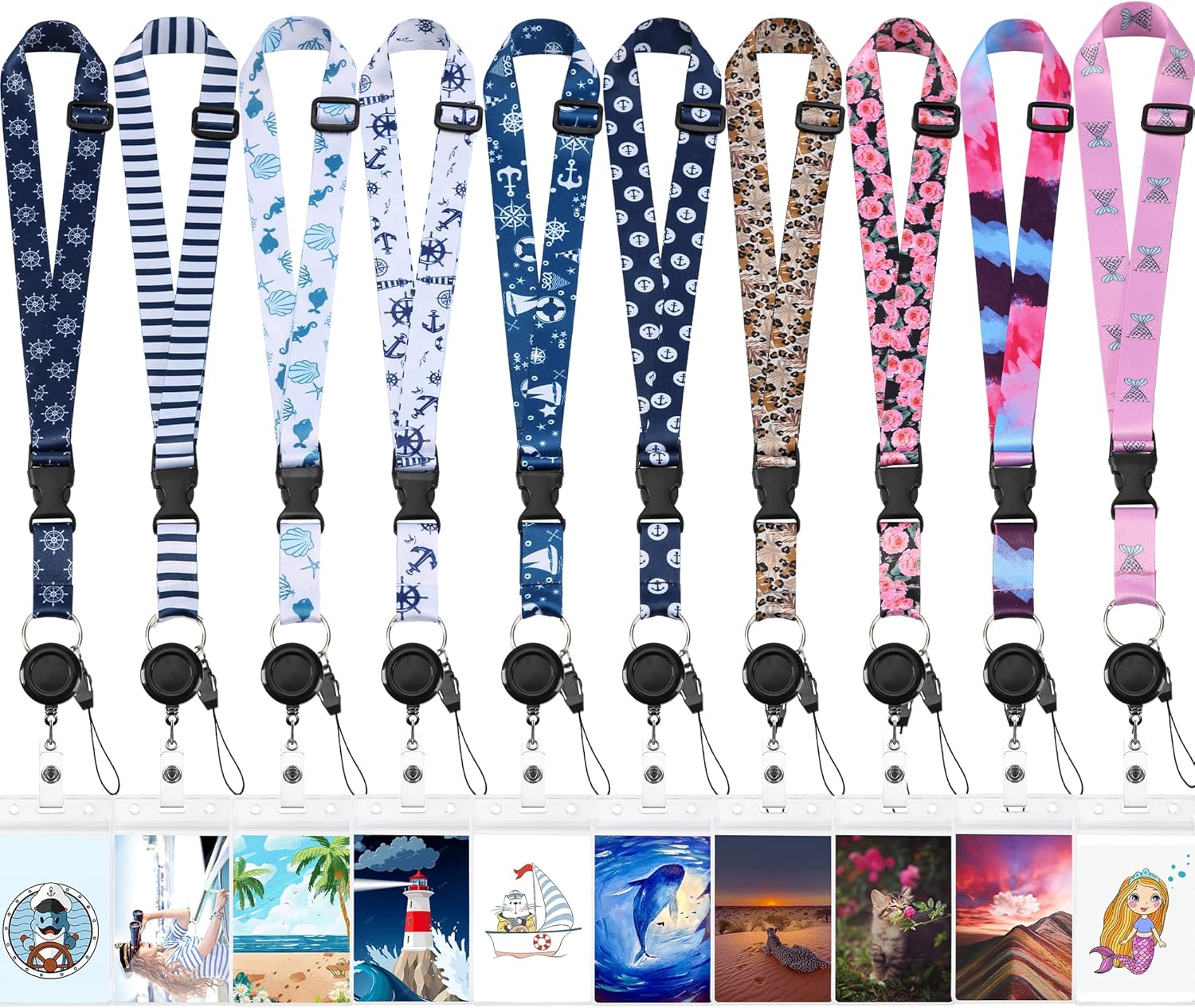 Amazon.com : Adjustable Cruise Lanyard ID Holders- 10 Pack Lanyard with ...