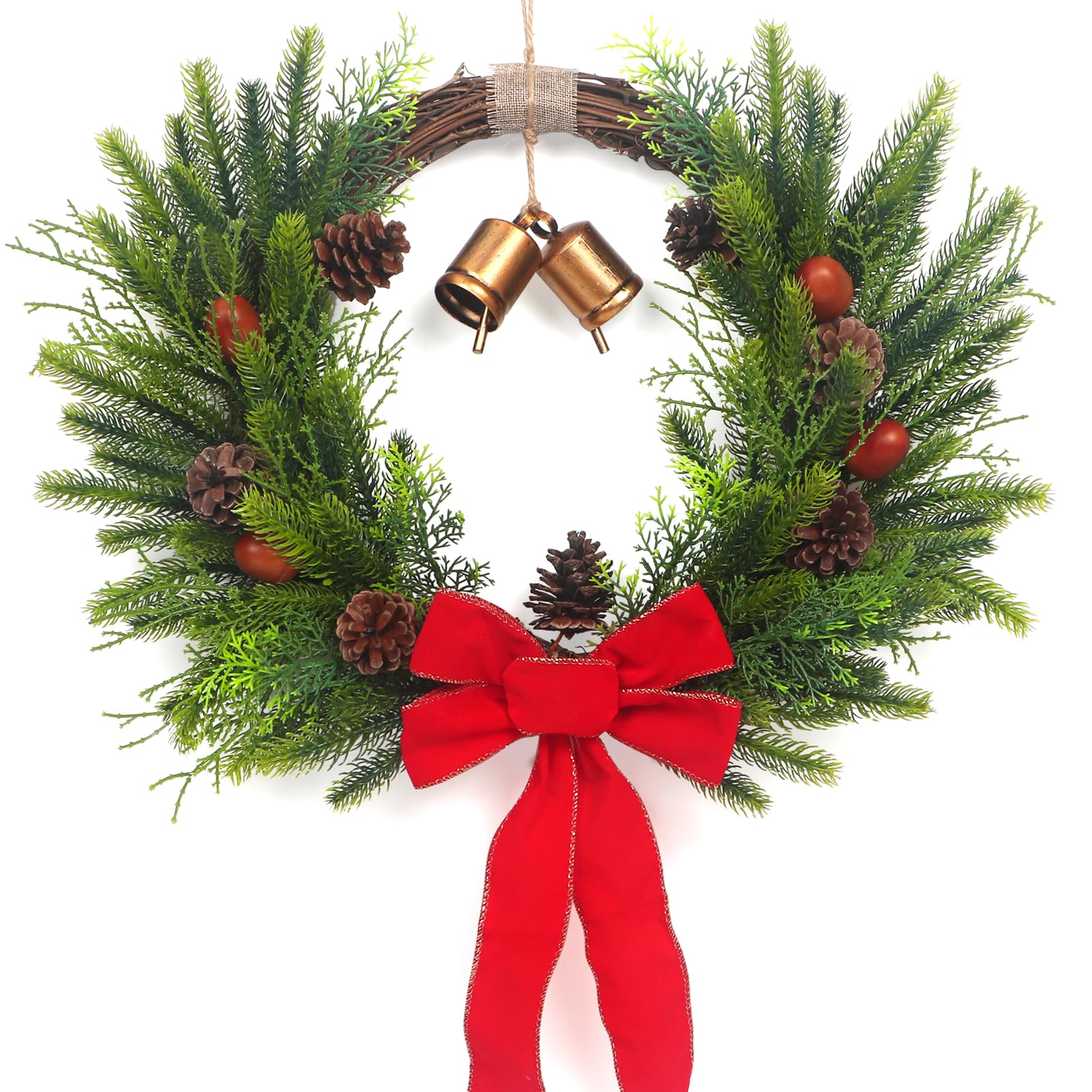 Amazon.com: 21''Bell Christmas Wreaths for Front Door, Beautiful Door ...