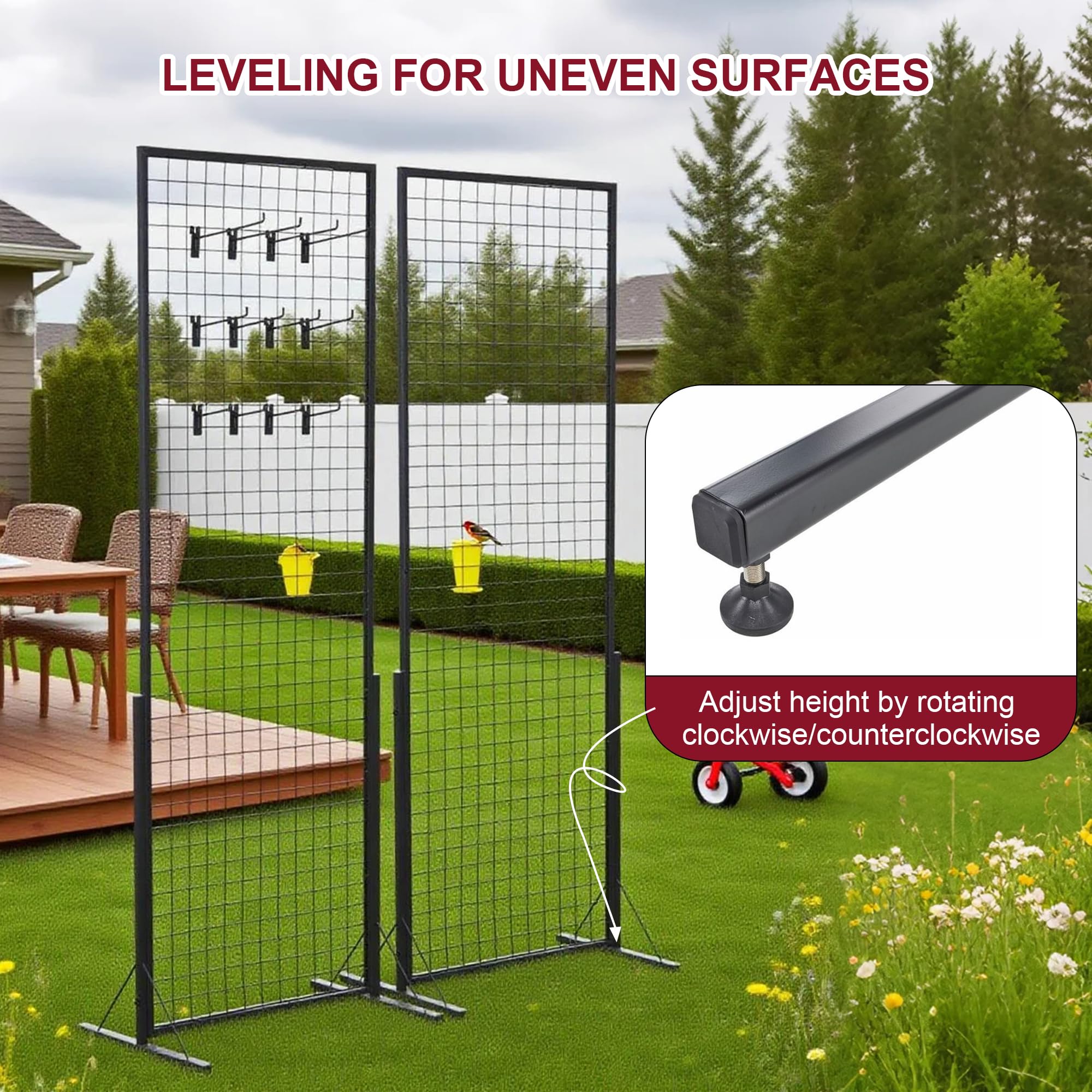 Snapklik.com : 2-Pack Gridwall Panel Display Stand, 2 X 5.6 Grid Wall ...