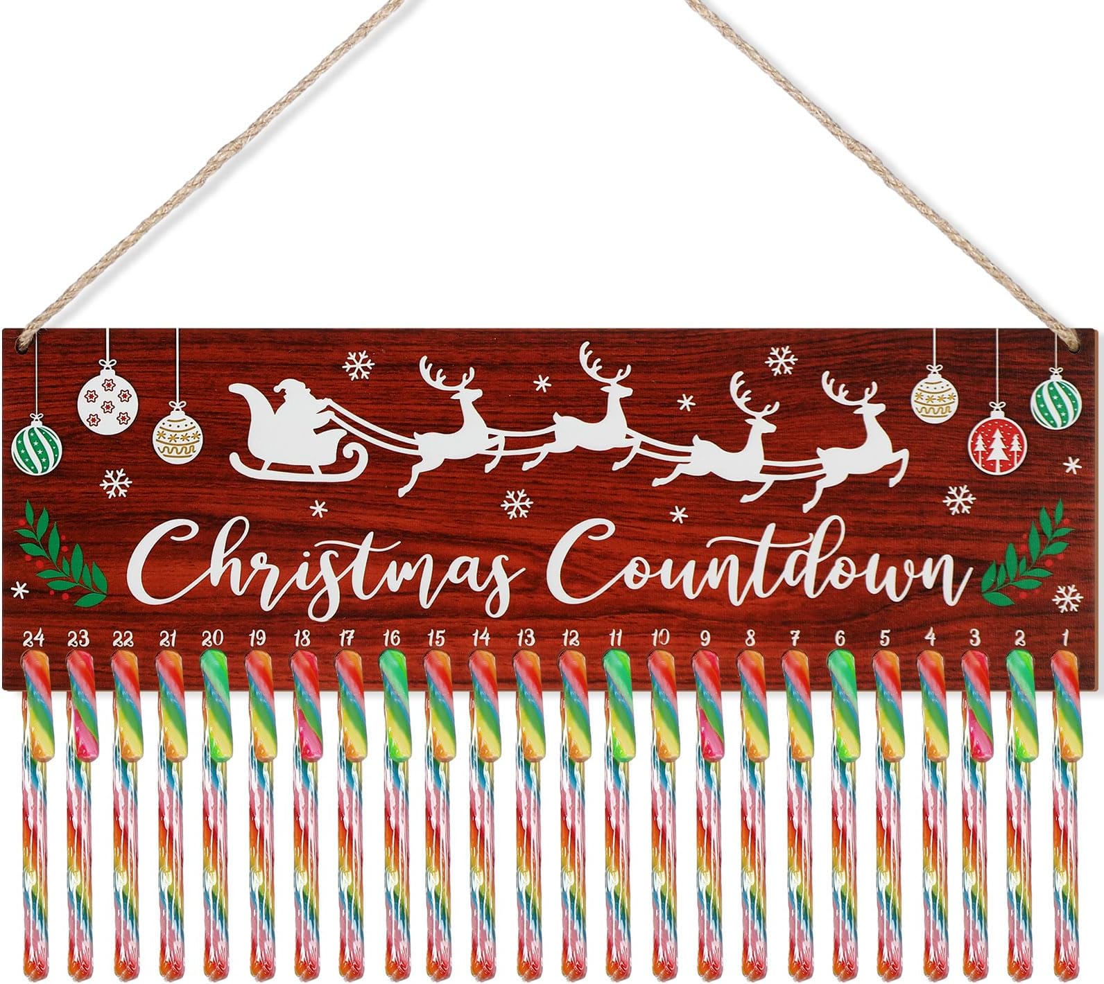 Amazon.com: Rockin' Wood Candy Cane Christmas Countdown - Name ...