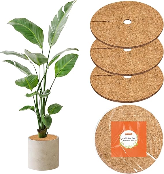 Amazon.com : MUGVELL 11 Inch Coconut Fiber Mulch Ring, 3 Pcs Tree ...