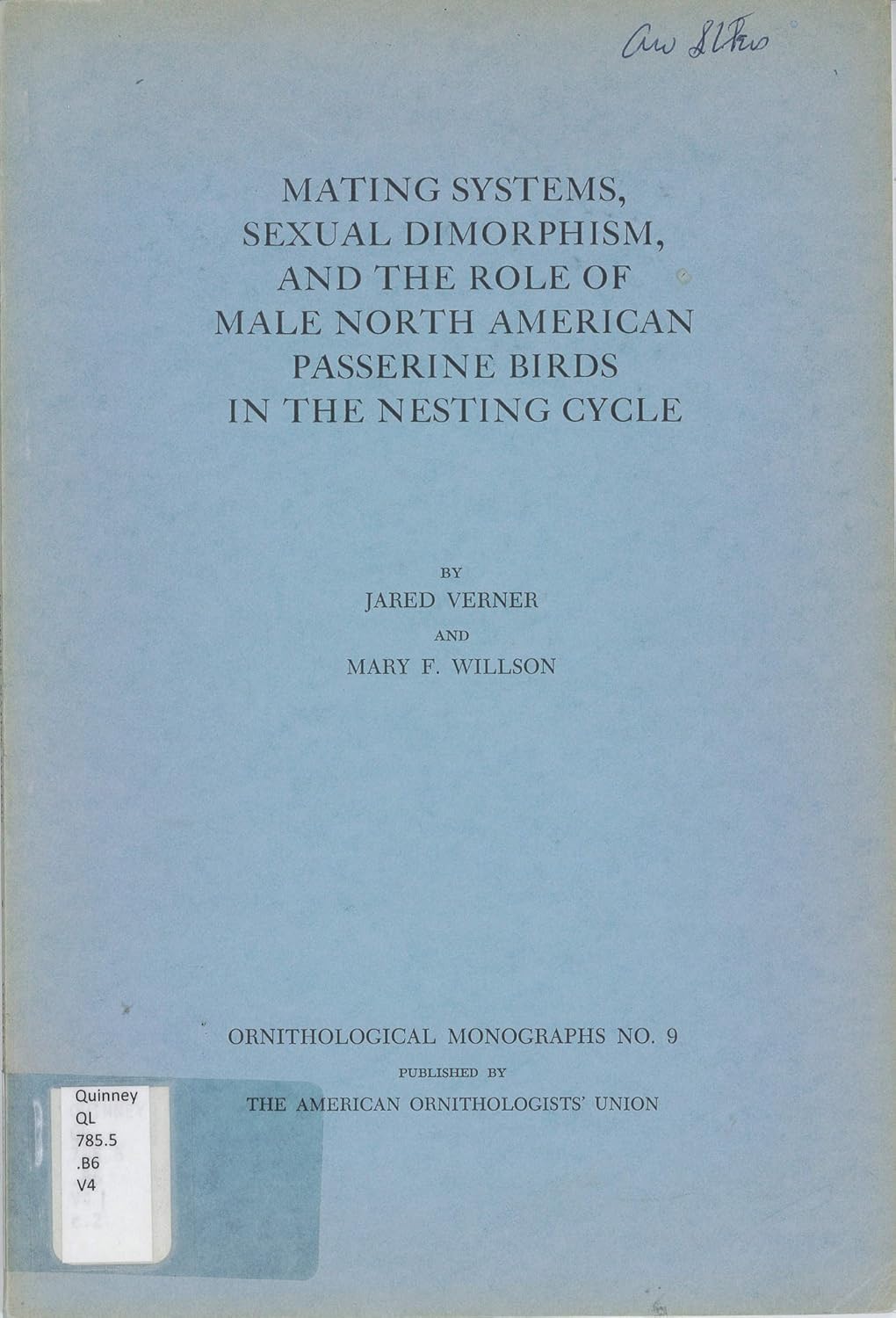Mating Systems, Sexual Dimorphism, and the Role of Male North American ...