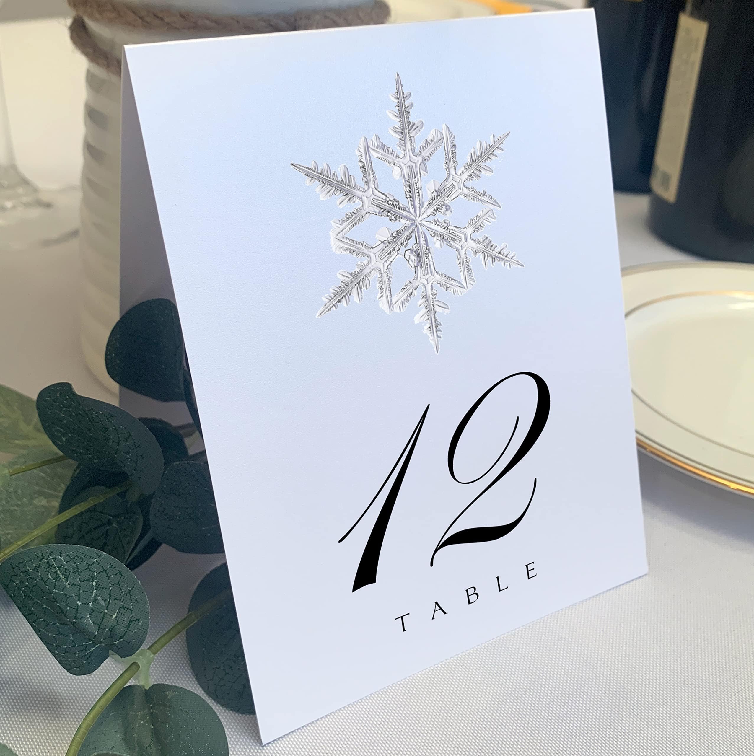 Amazon.com: Christmas and Holiday Snowflake Wedding Table Numbers, 1-10 ...