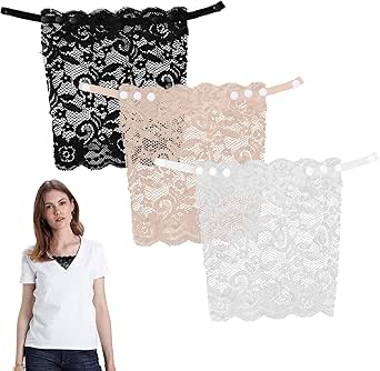 3PCS Modesty Panels for Low Cut Tops Mixed Color Lace Insert for Low ...