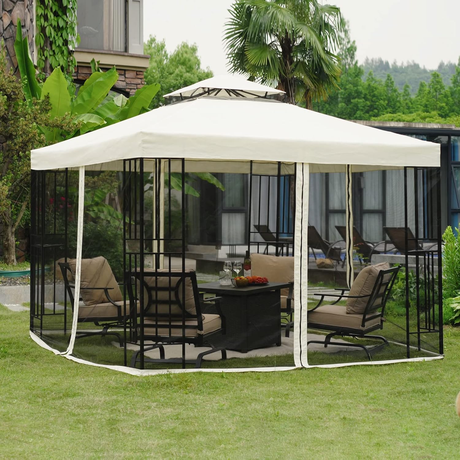 Amazon.com : Grand Patio 10x10 FT Patio Outdoor Gazebo Outdoor Screen ...