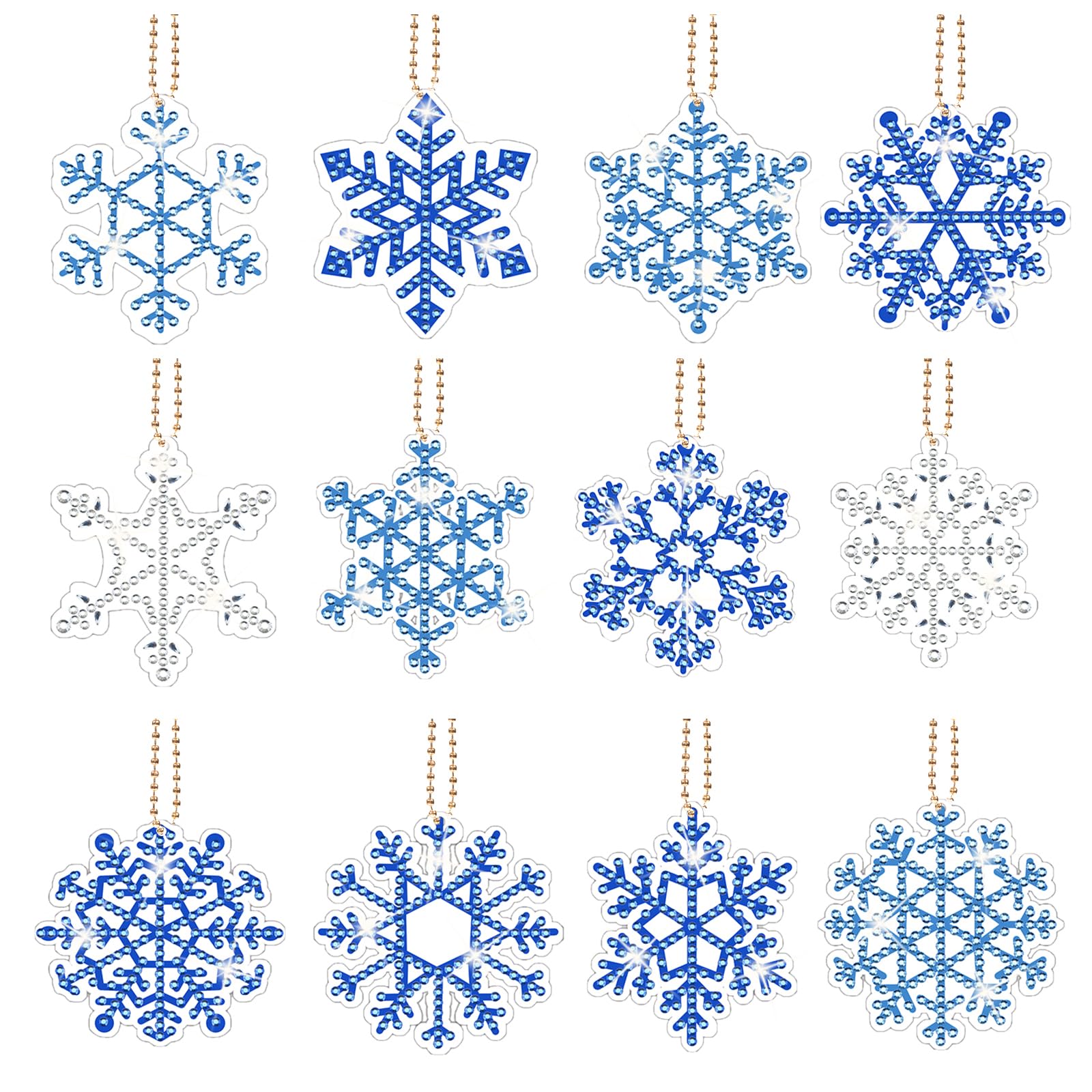 Christmas Diamond Painting Snowflakes, 12 Pack Handmade Christmas ...