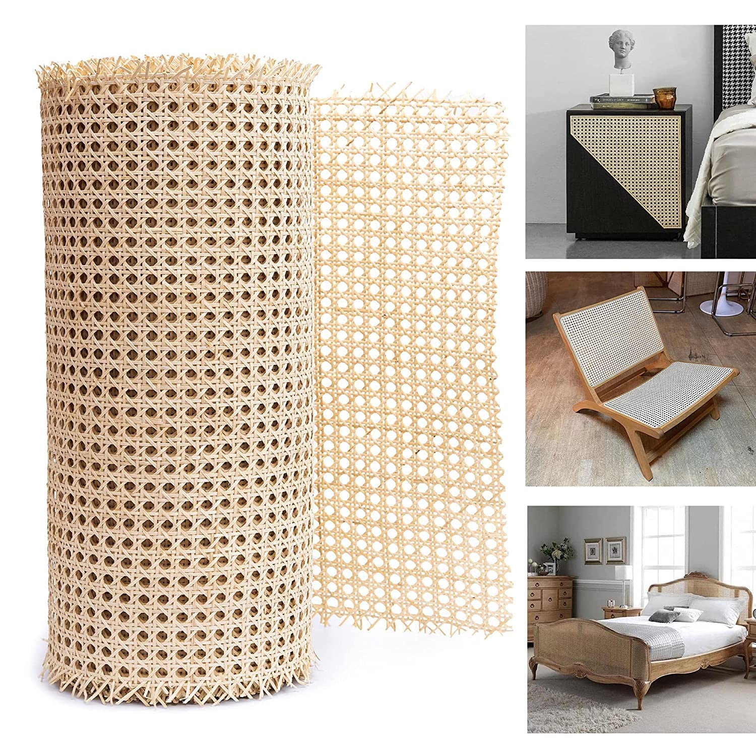 CRAFTCANE Cane weaving mat, Cane webbing, cane mesh for furniture ...