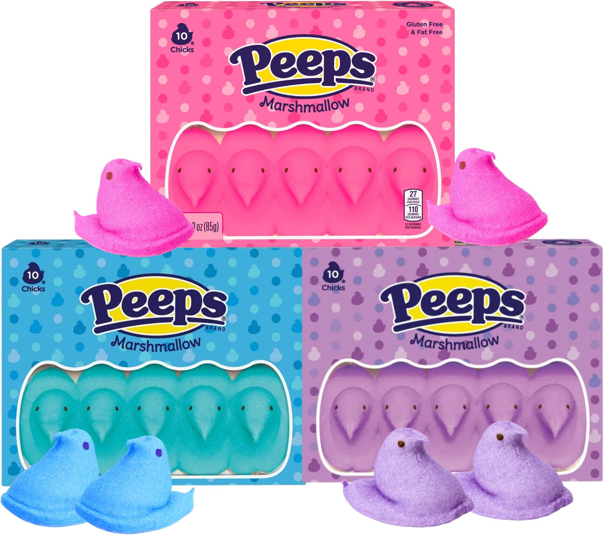 Amazon.com : Easter Marshmallow Chicks Peeps Variety Pack 4ct. : Easter ...