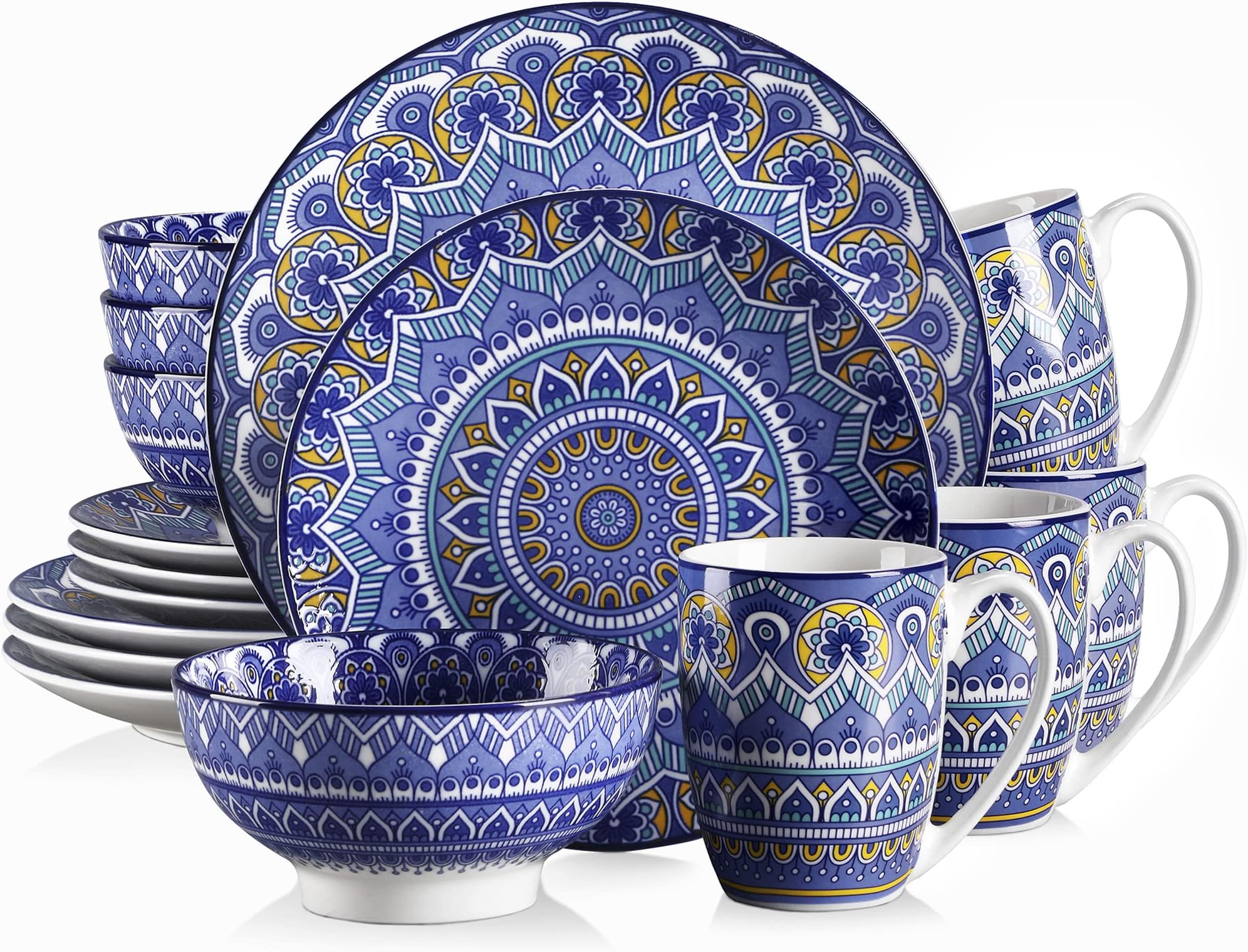 Churchill Plates Bowls Cups 20 Piece Dinnerware Set 20 Piece Set Blue ...