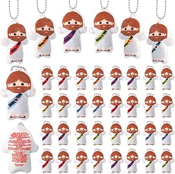 Amazon.com: VioraWhite 36 Pcs Mini Jesus Plush Keychains Little Figures ...