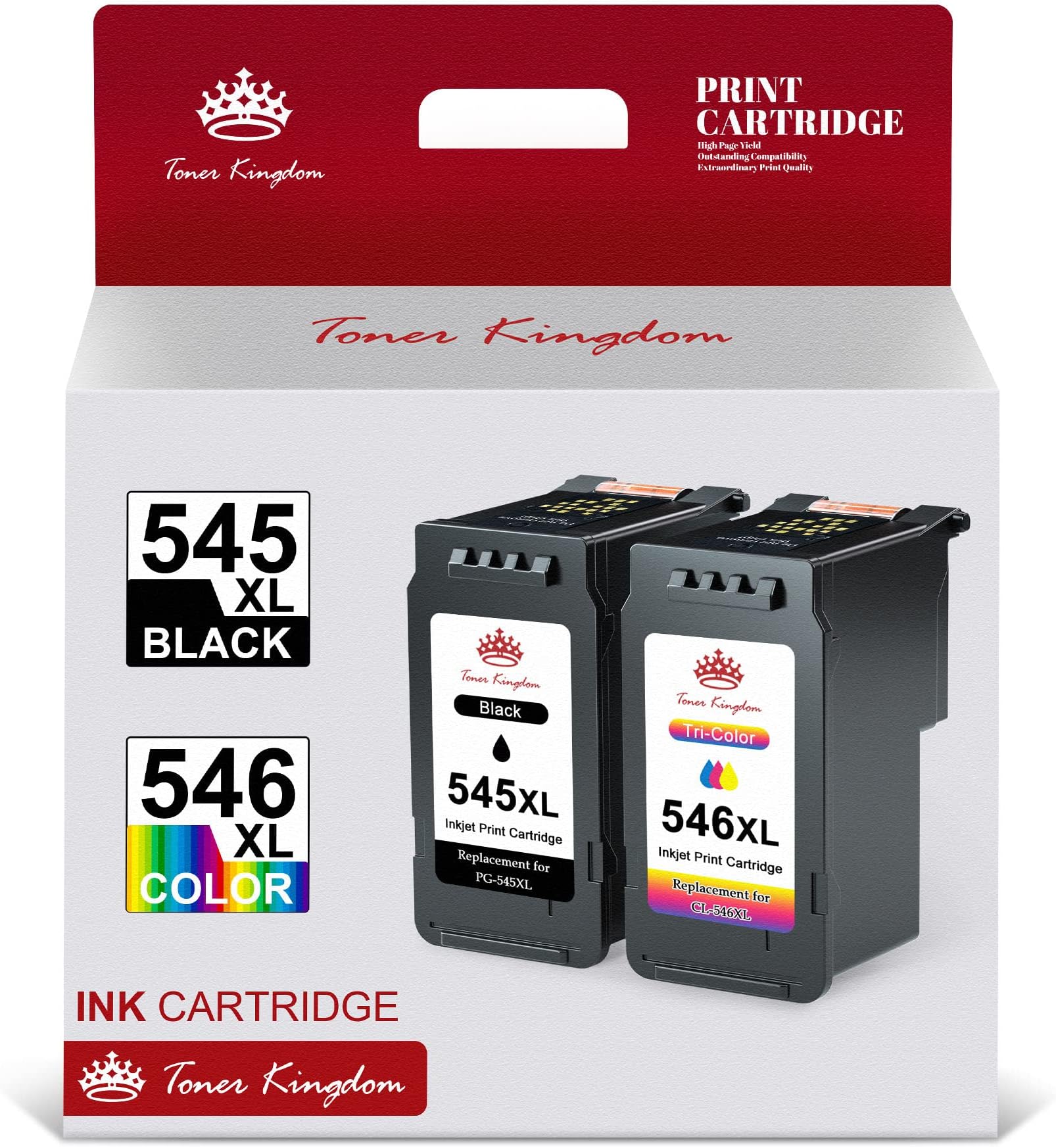 Toner Kingdom PG-545XL CL-546XL Replacement for Canon 545 546 Ink ...