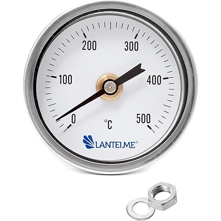 Lantelme Grill Thermometer 500°C 30cm lang mit Gewindekonus zum Einbau ...
