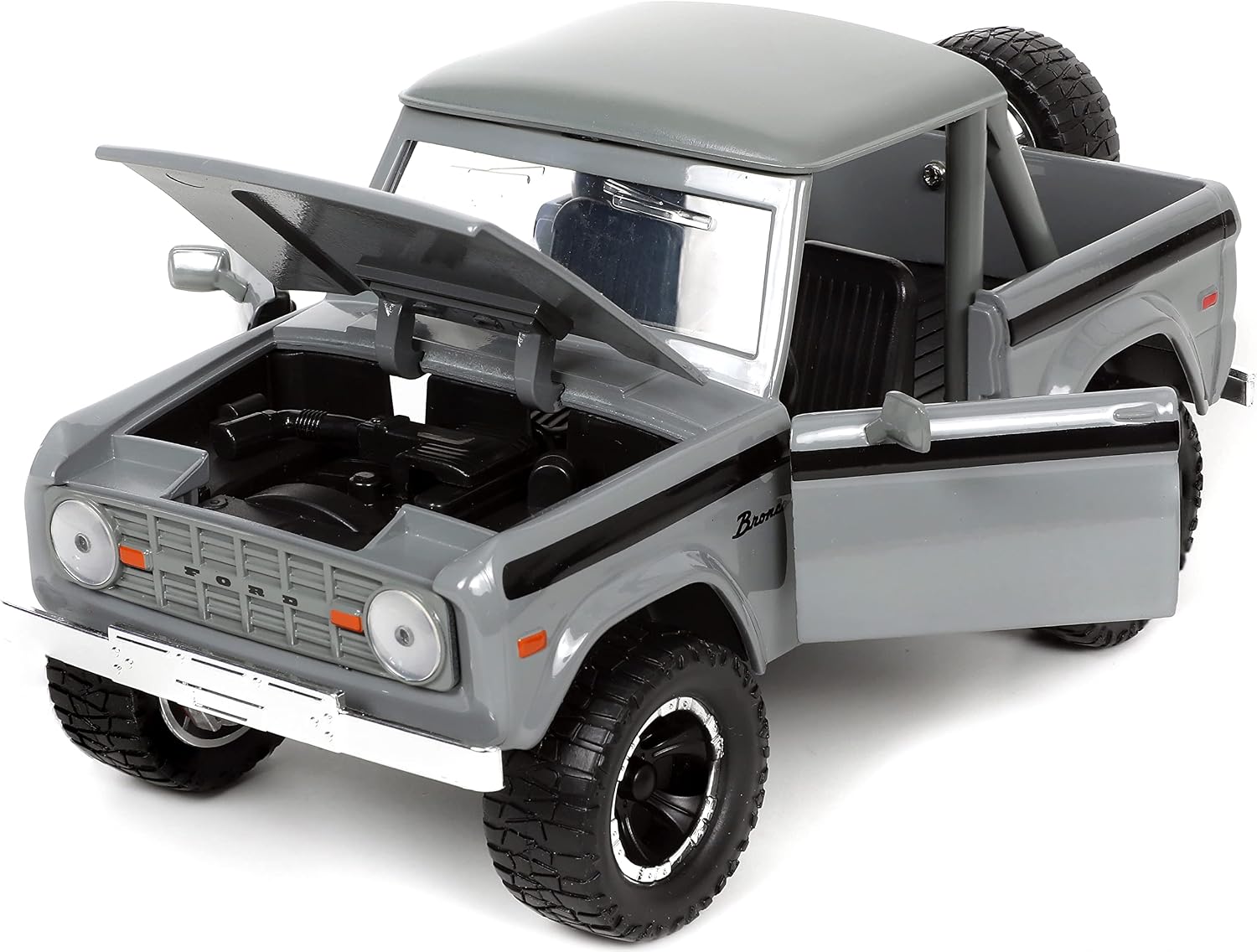 Jada 33849 – Camioneta Bronco 1973 gris con rayas negras con ruedas ...