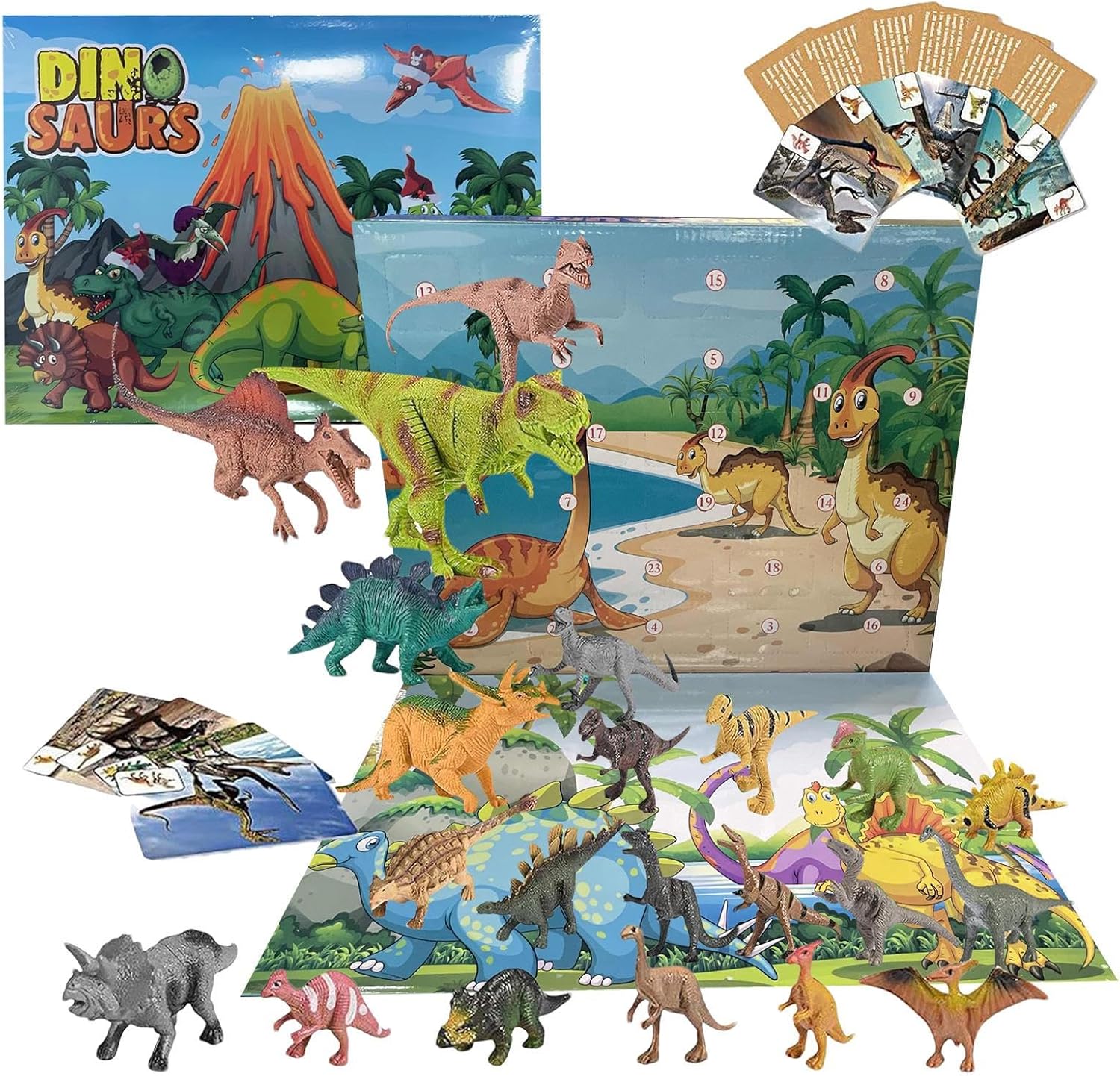 Calendario de Adviento, 24 días con calendario de dinosaurios, colgante ...