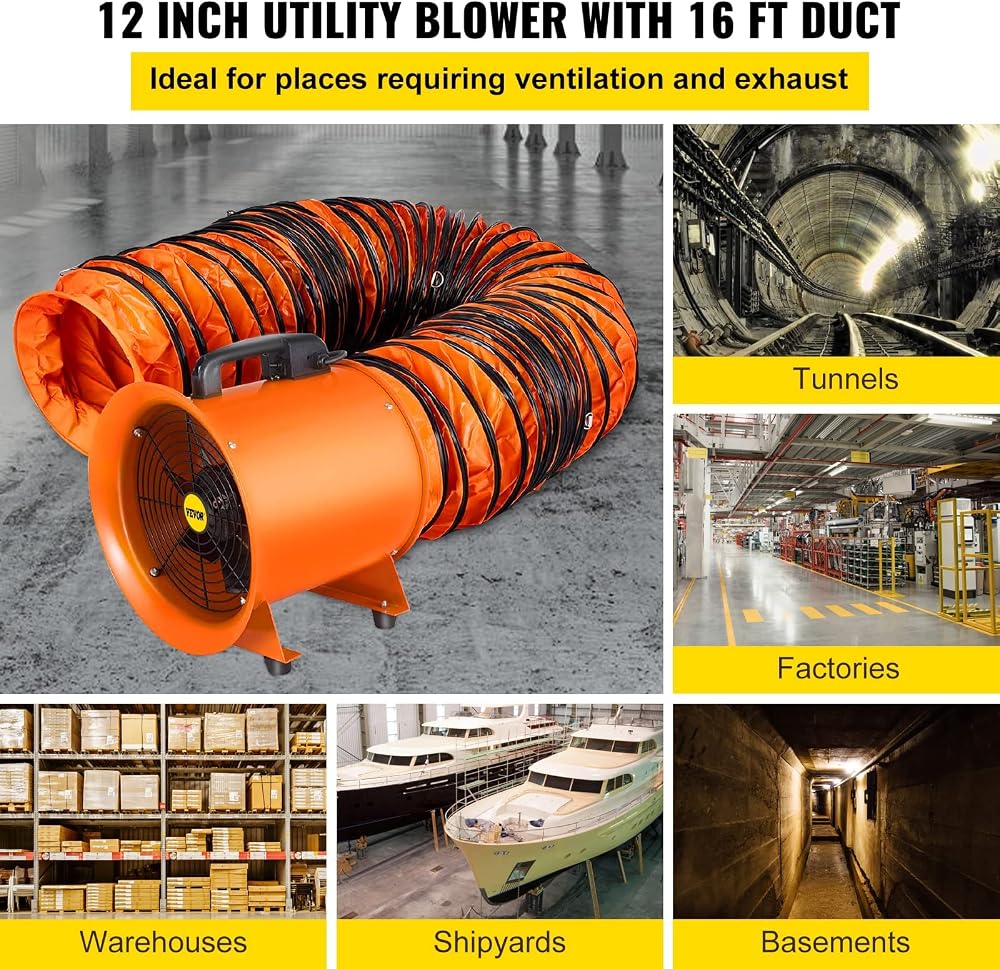 VEVOR Utility Blower/Exhaust Axial Hose Fan, 12 Nepal | Ubuy