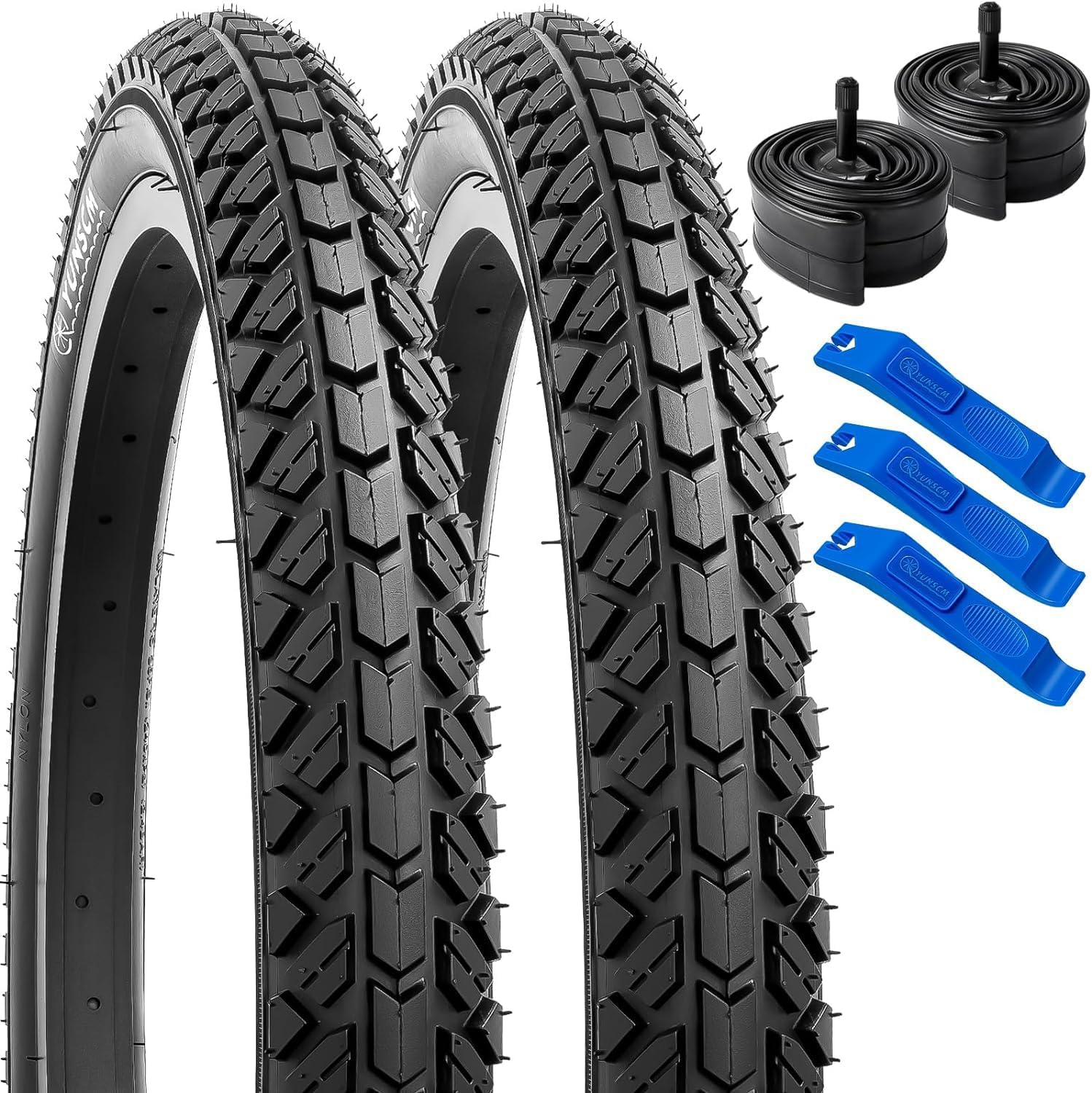 Amazon.com : YUNSCM 2-PCS 26" Bike Tires 26x1.95/54-559 and 26" Bike Tubes Schrader Valve ...