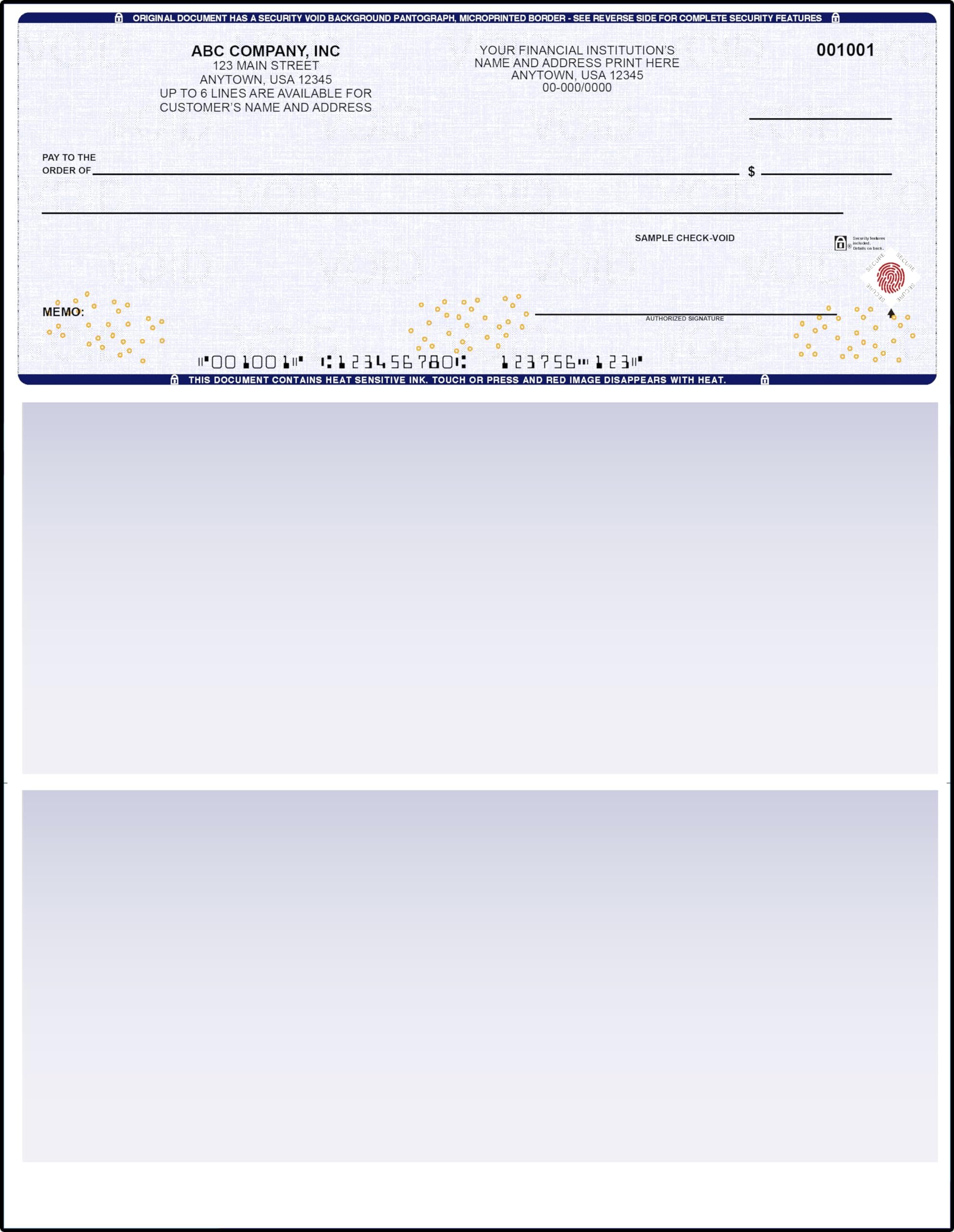 Amazon.com : Blue High Security Checks on Top Compatible w/QB accounting software - Custom ...
