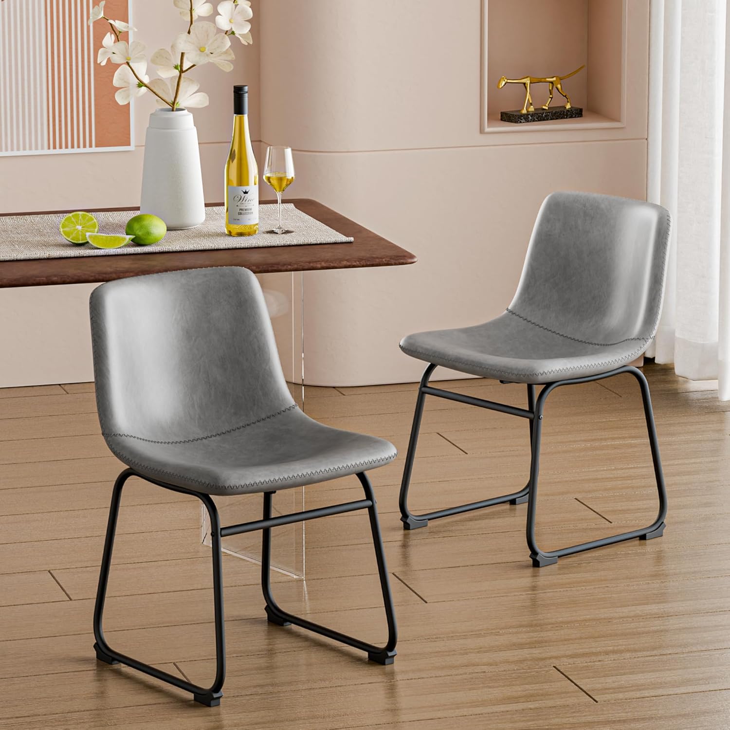 Amazon.com - Aowos Dining Chairs Set of 2, 18 Inch Modern Armless ...