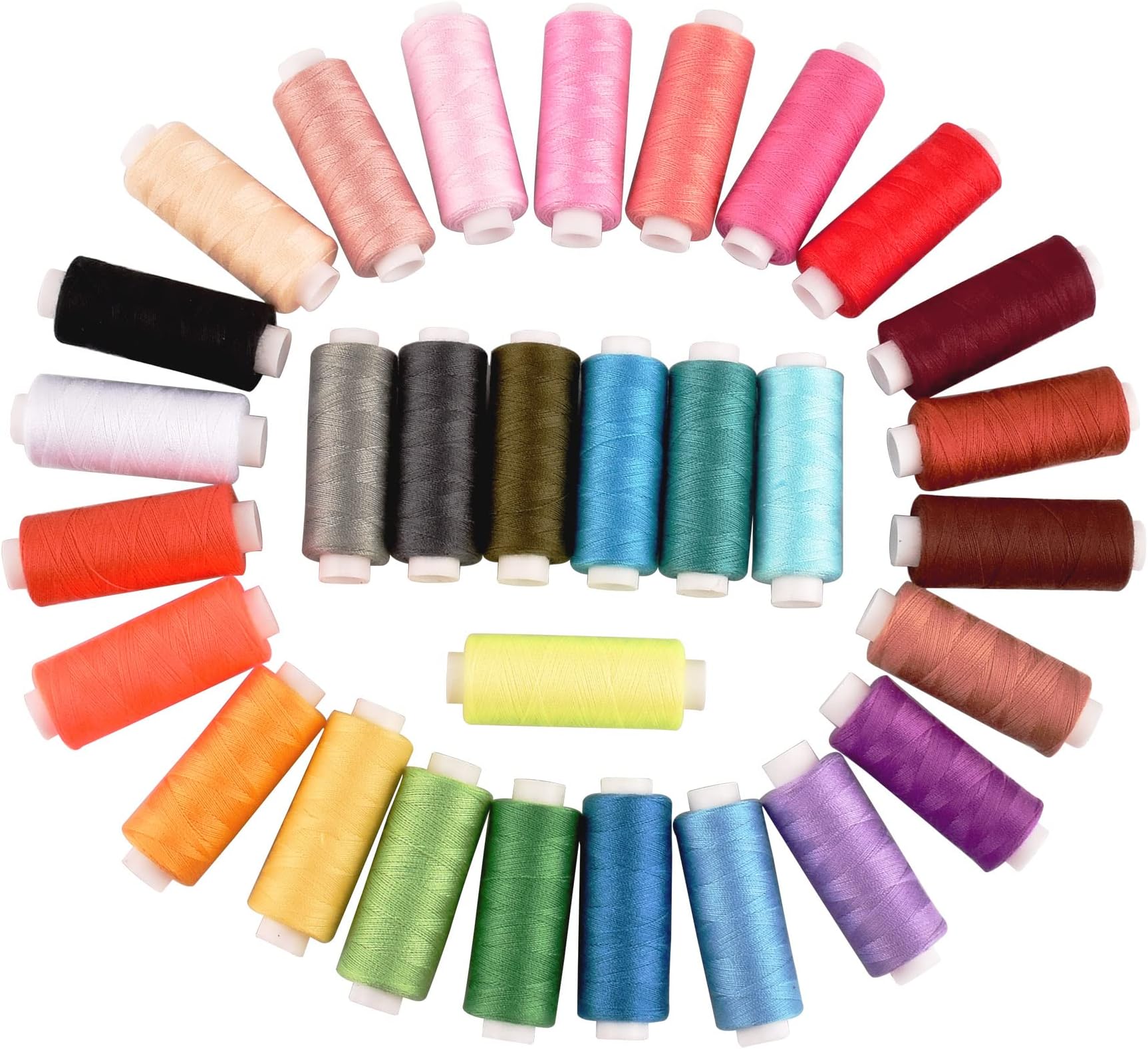 Amazon.com: Sewing Thread Kit 100 Color All Purpose Polyester Thread ...