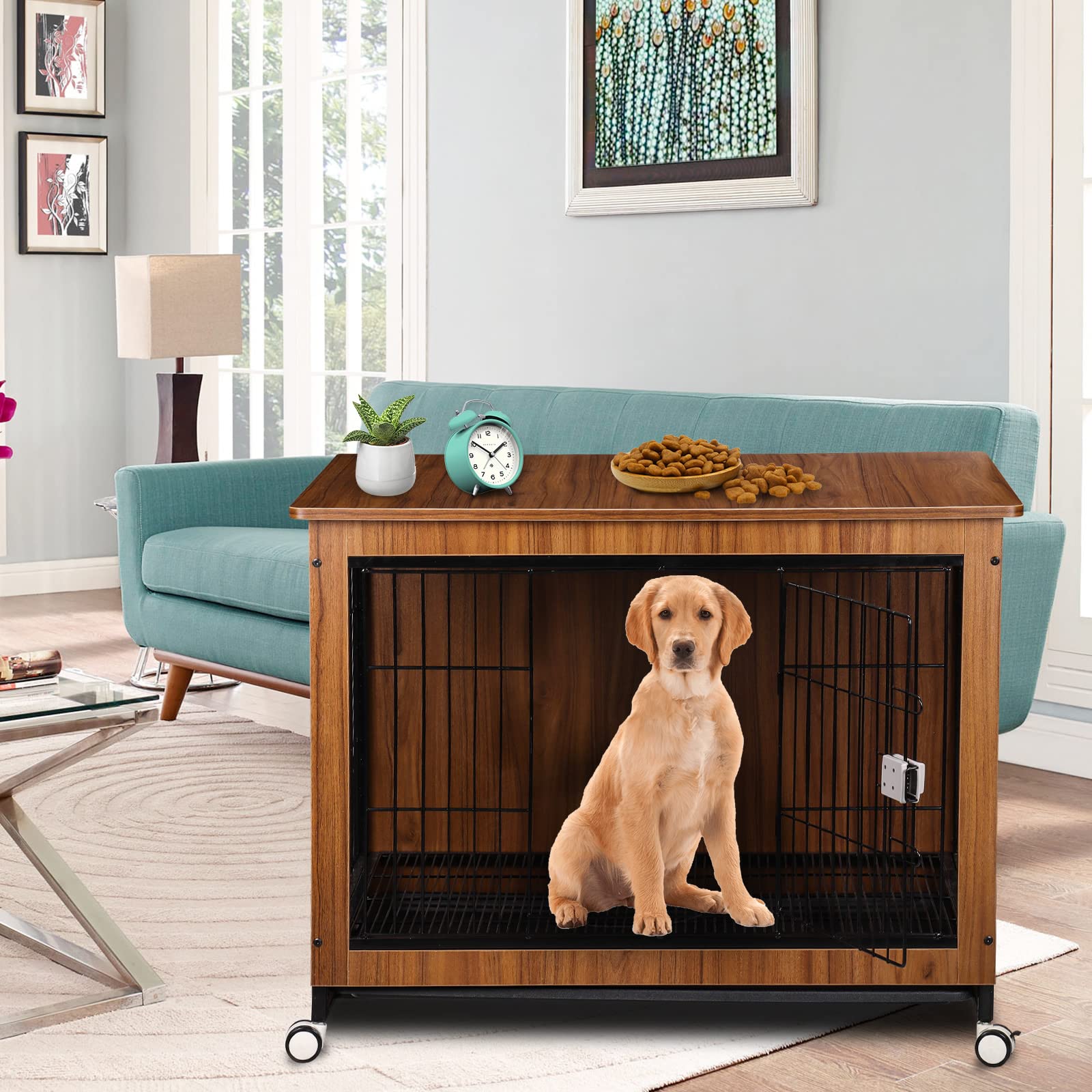 DIY Wooden Dog Crate Cabinet -- A Built In Dog Crate, 50% OFF
