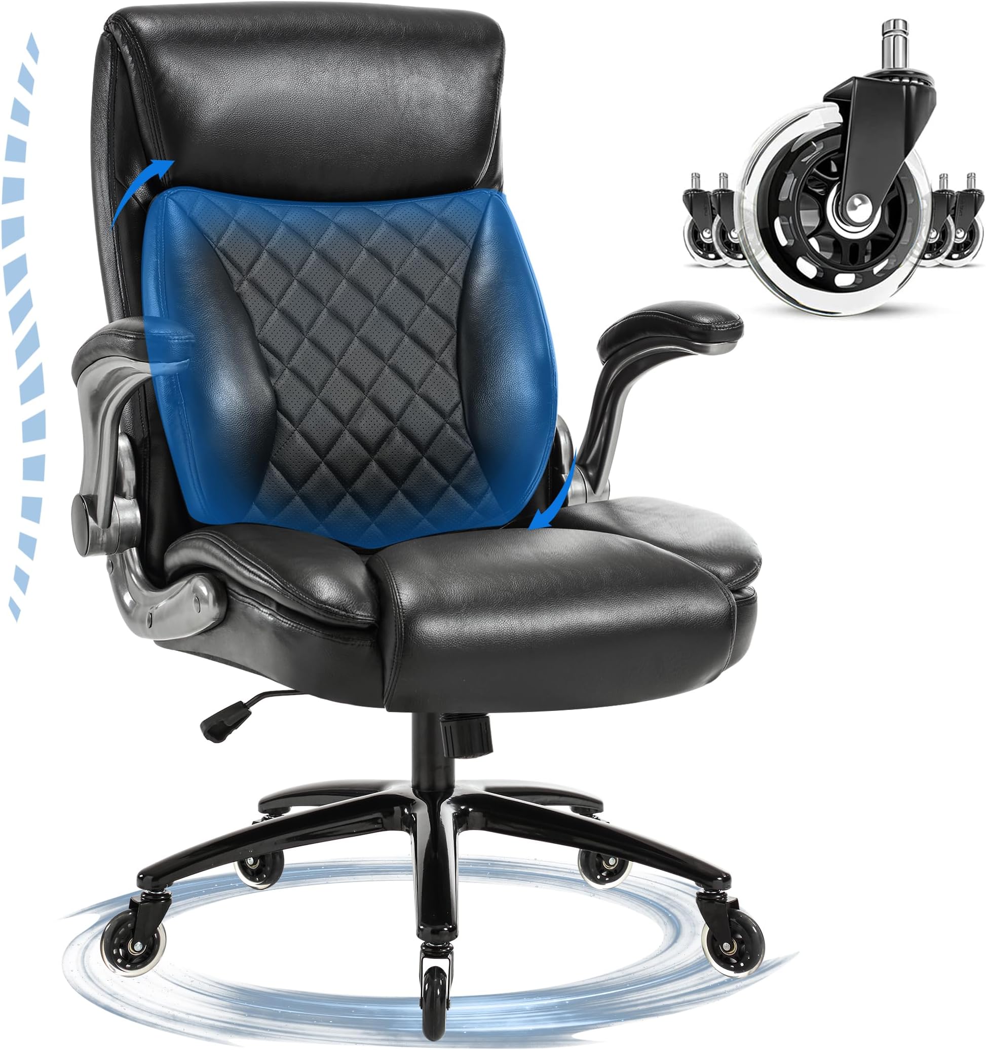 Amazon.com: VITESSE 500lbs Heavy Duty Office Chair for Low Back Pain ...