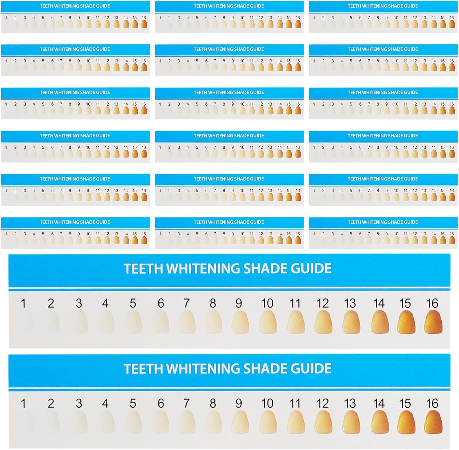 Amazon.com: AUEAR, 20 Pack Teeth Shade Guide Whitening Chart Tooth ...