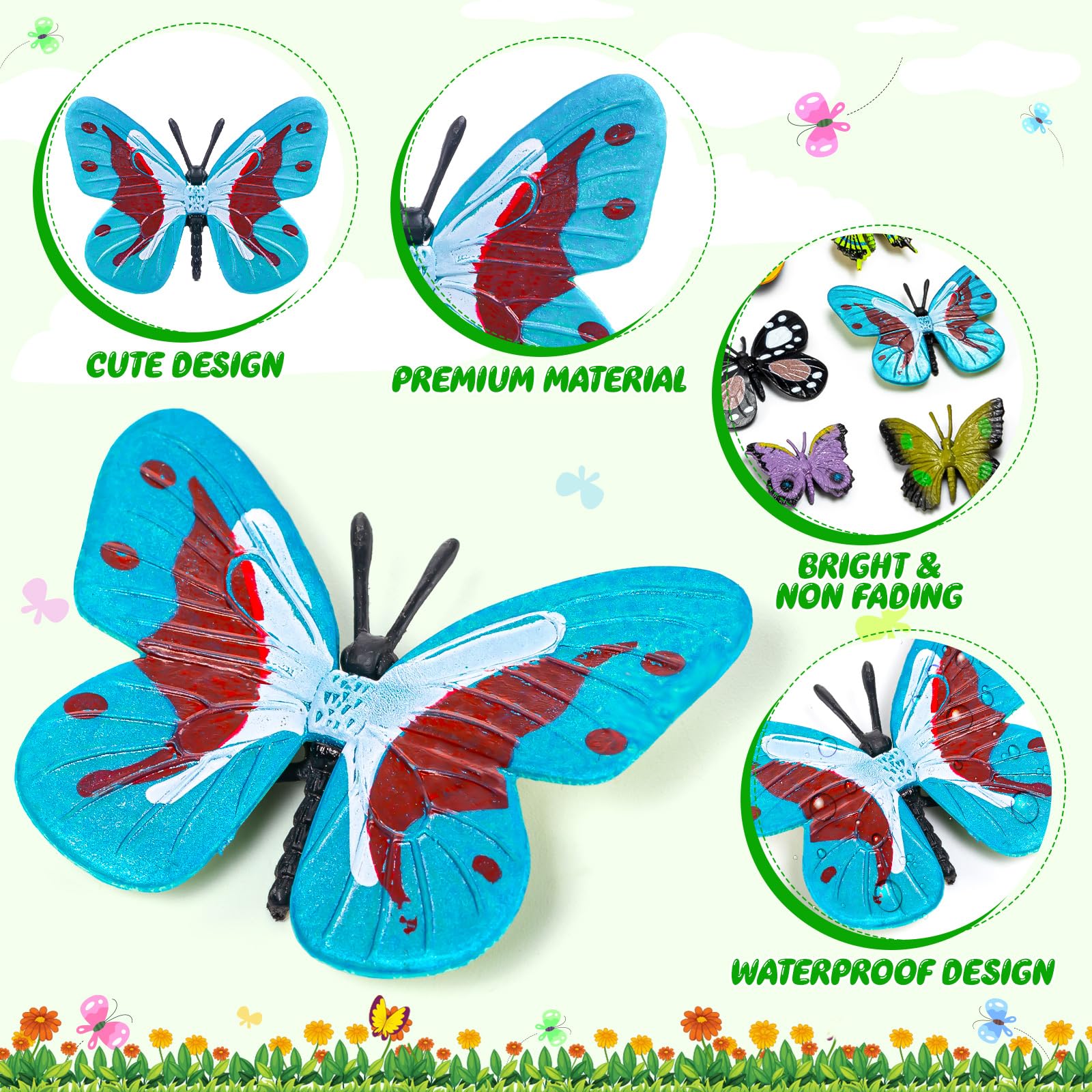 Snapklik.com : 30 PCS Plastic Butterflies Toy, Butterfly Action Figures ...