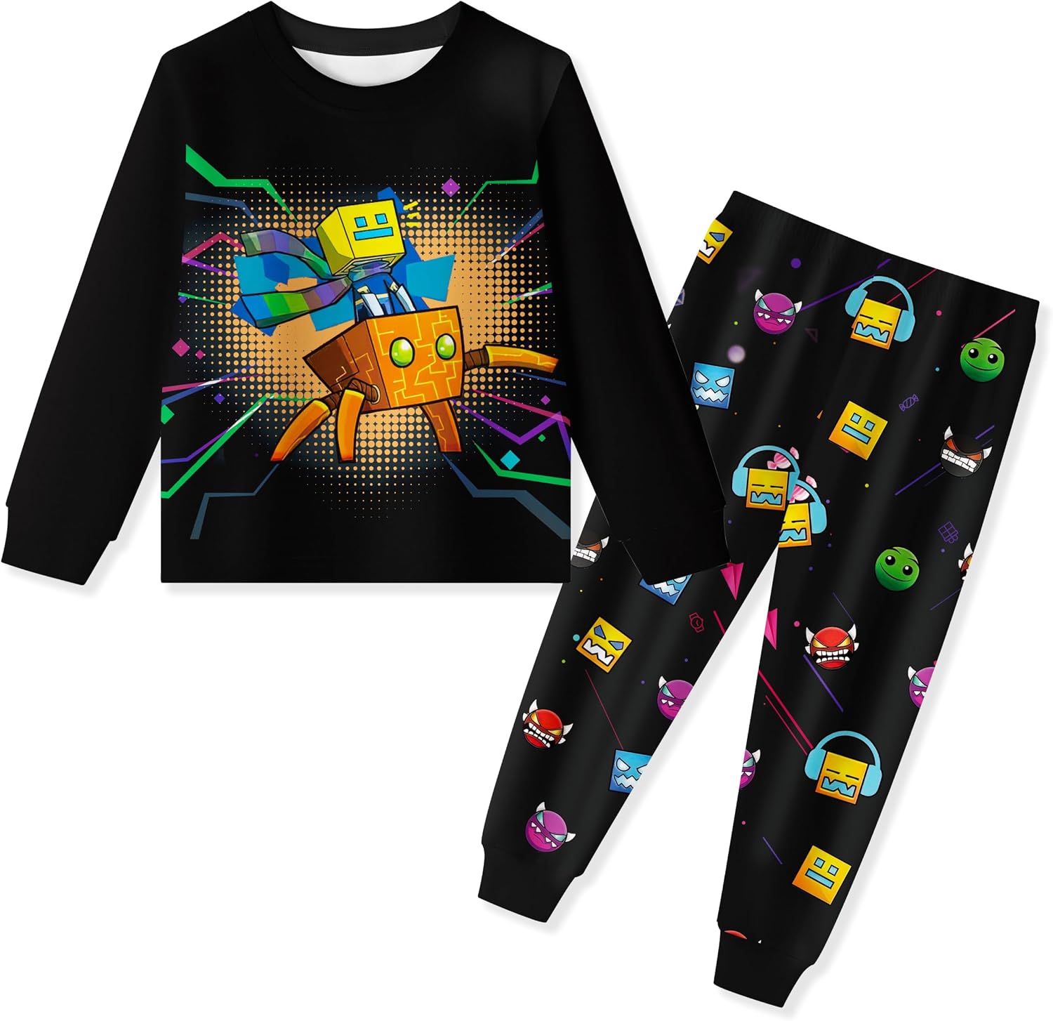 Amazon.com: IbdrY Geometry Video Games Long Sleeve Shirt Set Boys ...