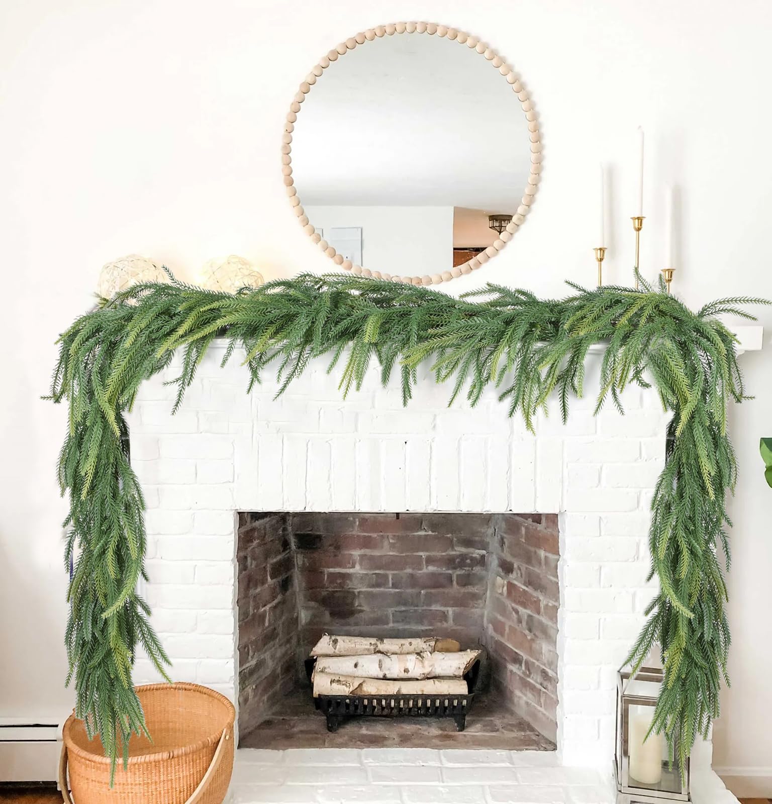 Amazon.com: Artiflr Christmas Norfolk Pine Garland, Realistic Spruce ...