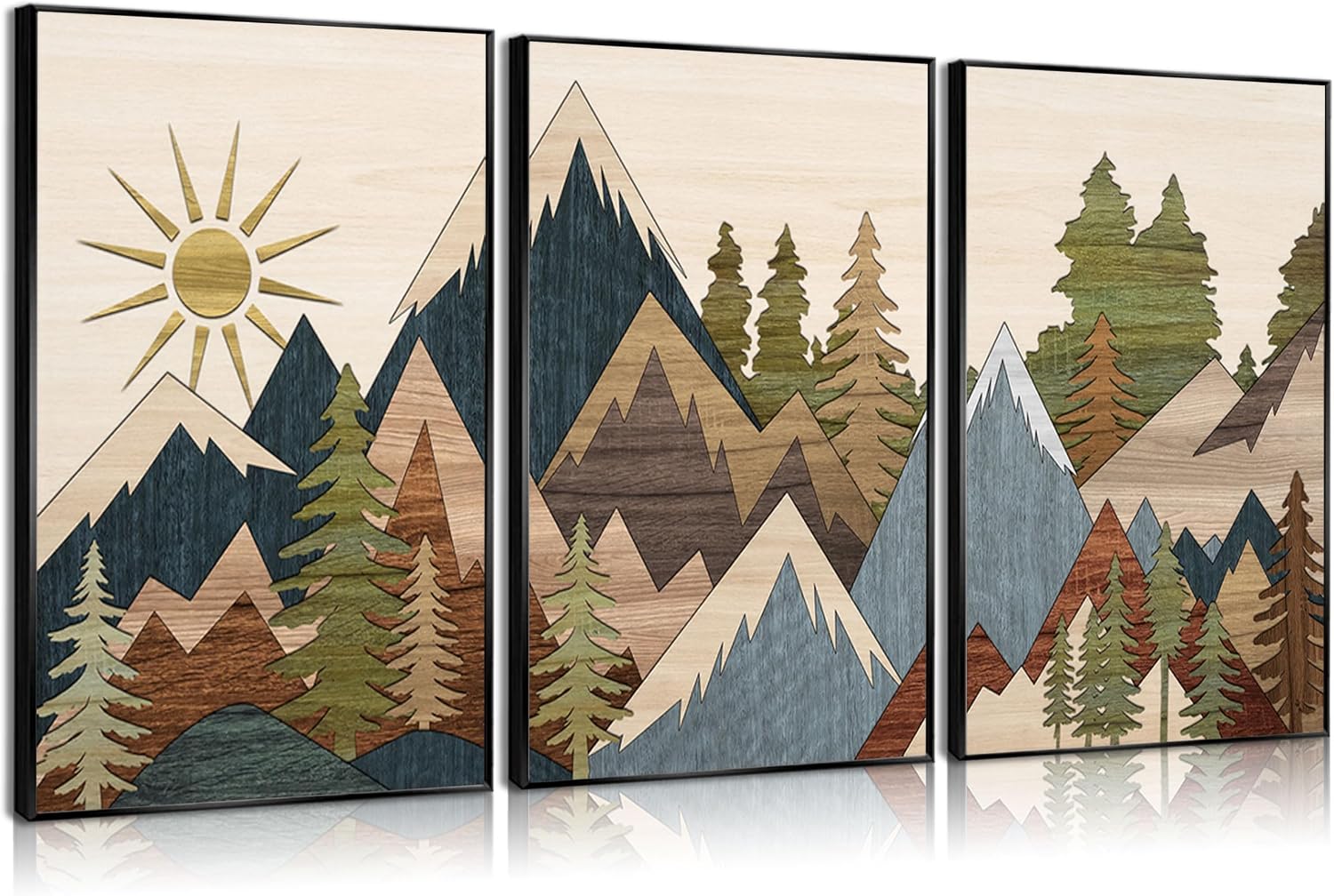 Amazon.com: 3Pcs Boho Mountain Wall Art Southwest Canvas Posters Prints ...
