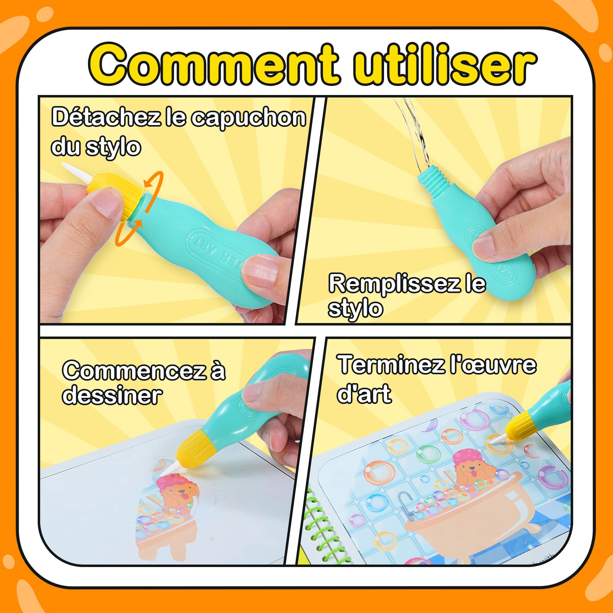 Pages à Colorier Avec Stylo Marque Pages Enfants En Tissu Coton à