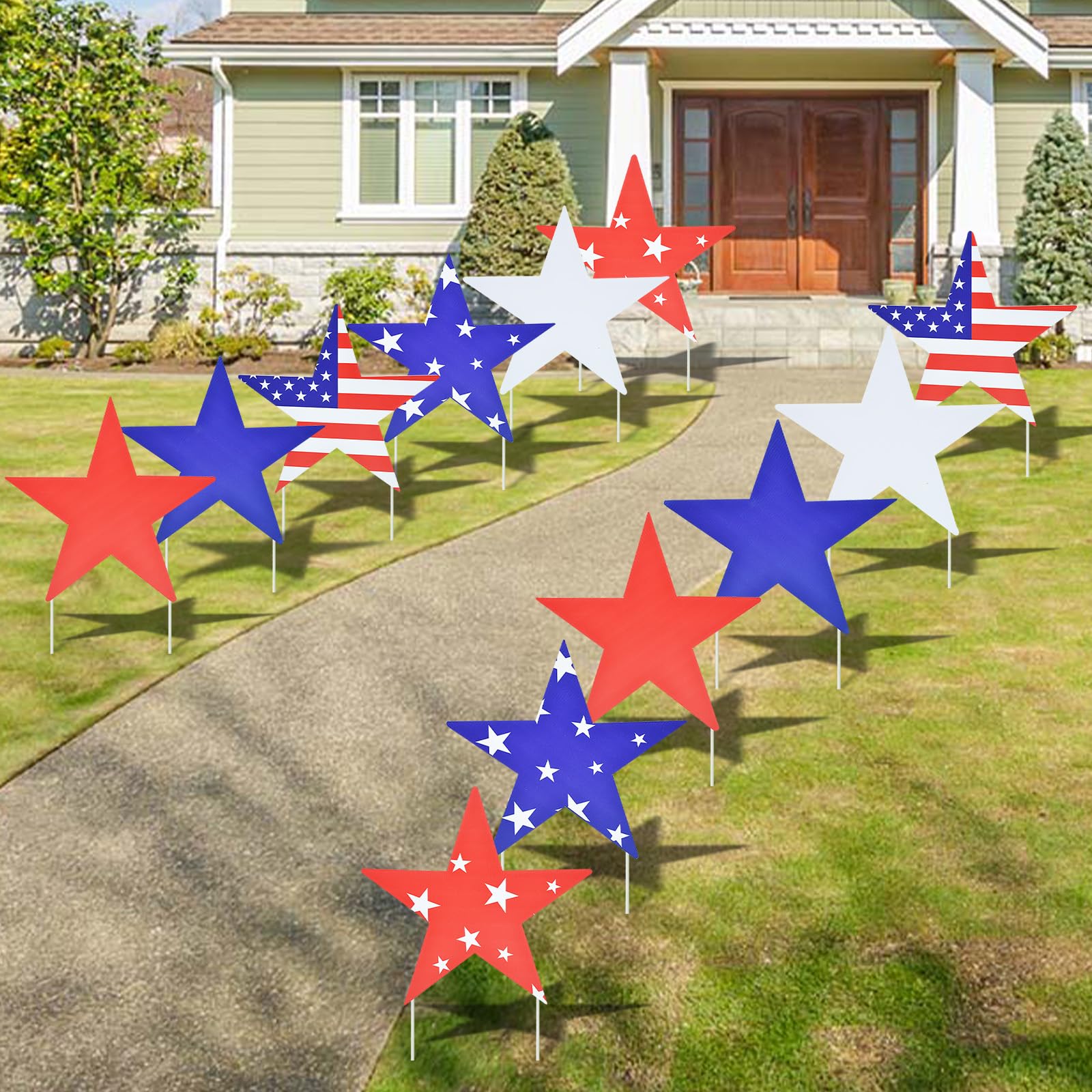 Amazon.com: PhyLence 12-Piece Independence Day Star Yard Signs with ...