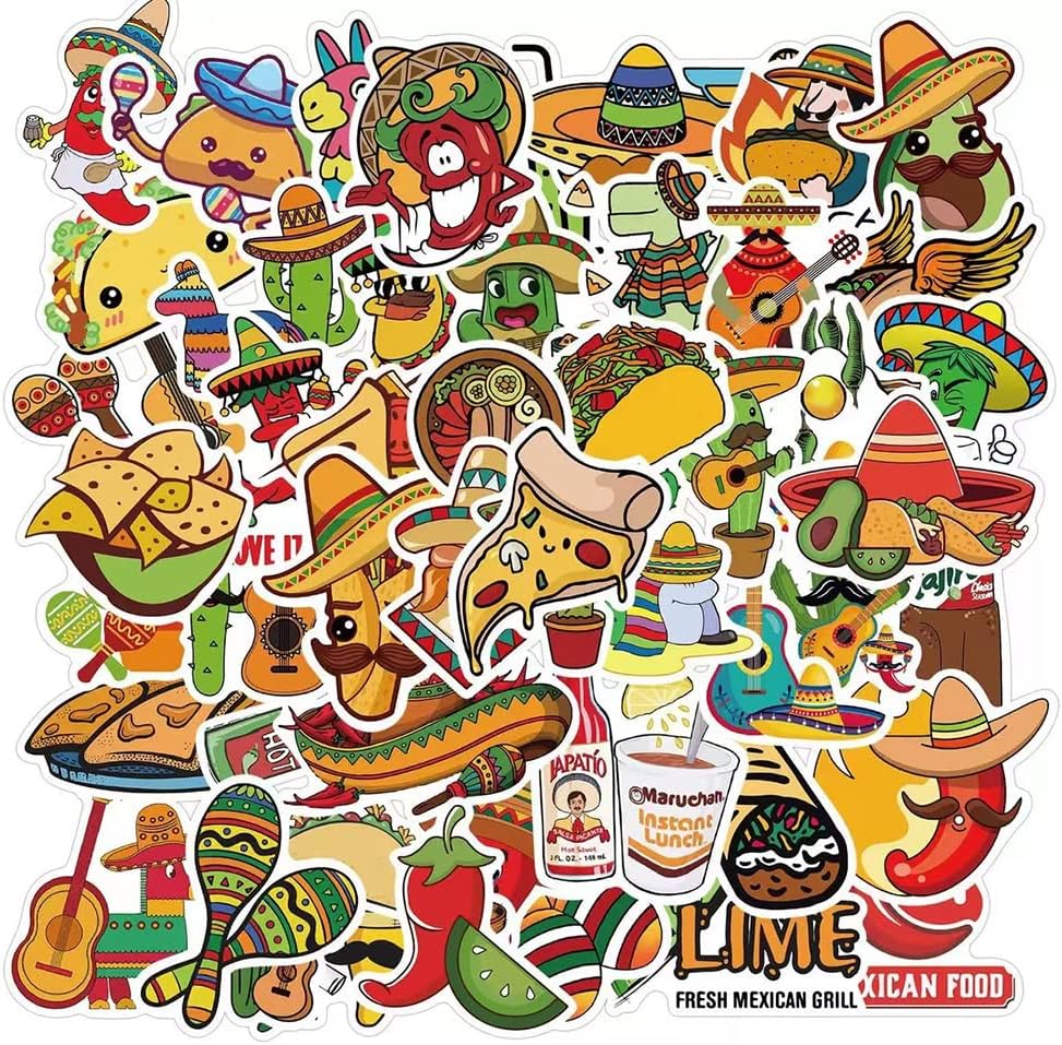 Amazon.com: Taco Tuesday Sticker Pack Tacos Stickers - 4 Pack - Sticker ...