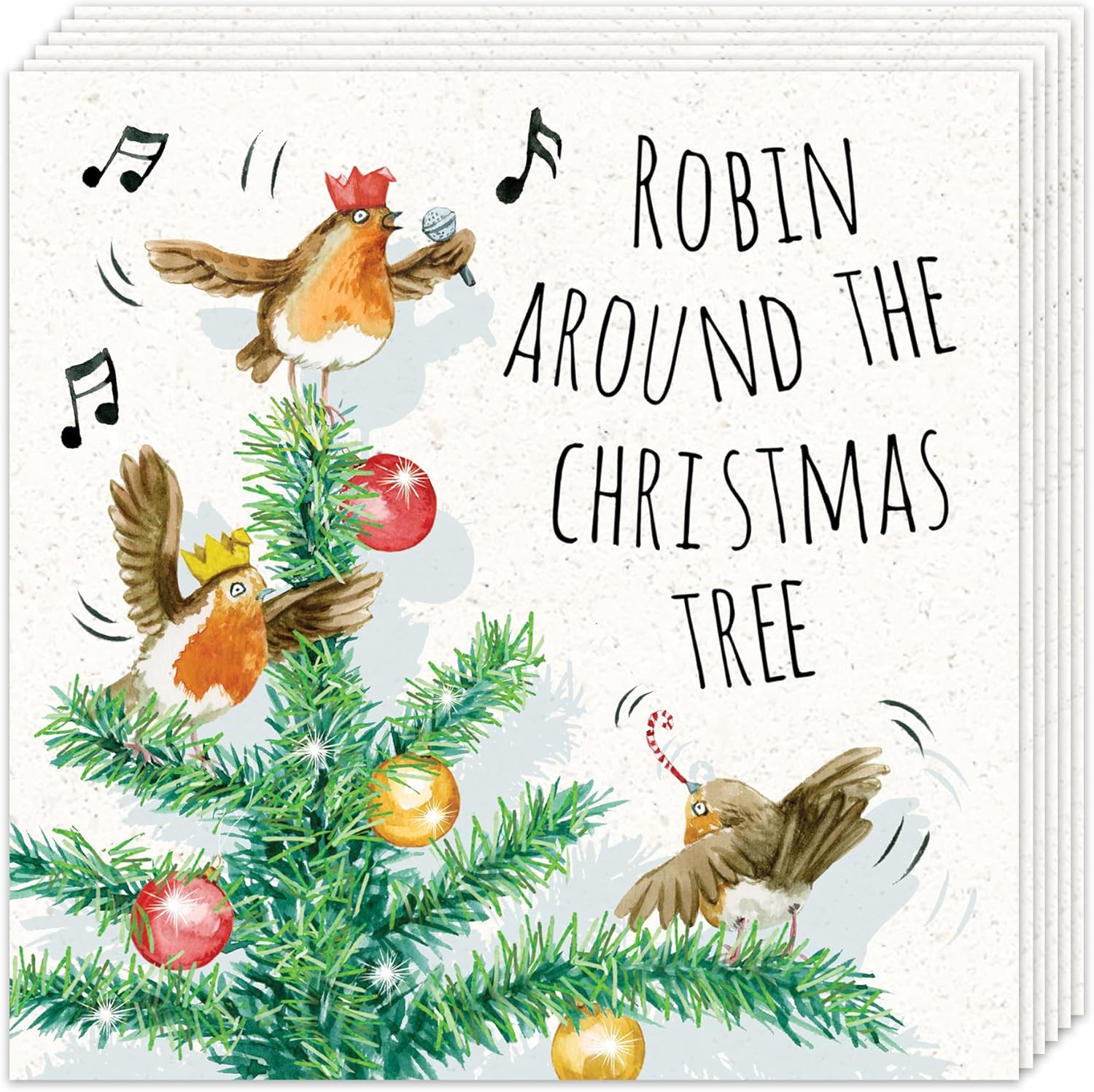 Twizler Funny Christmas Cards Pack of 8 - Robins Design - 8 Pack of ...