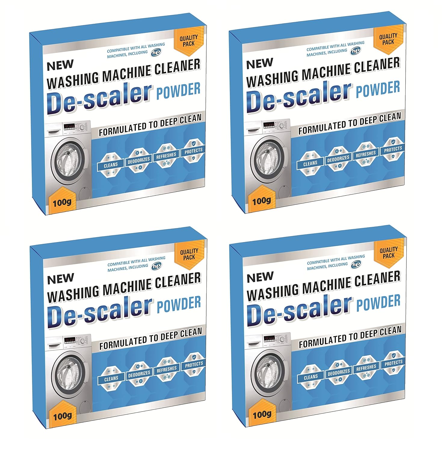 Washing Machine Cleaning De-scaler Powder - 400g Pack, for Deep Tub ...